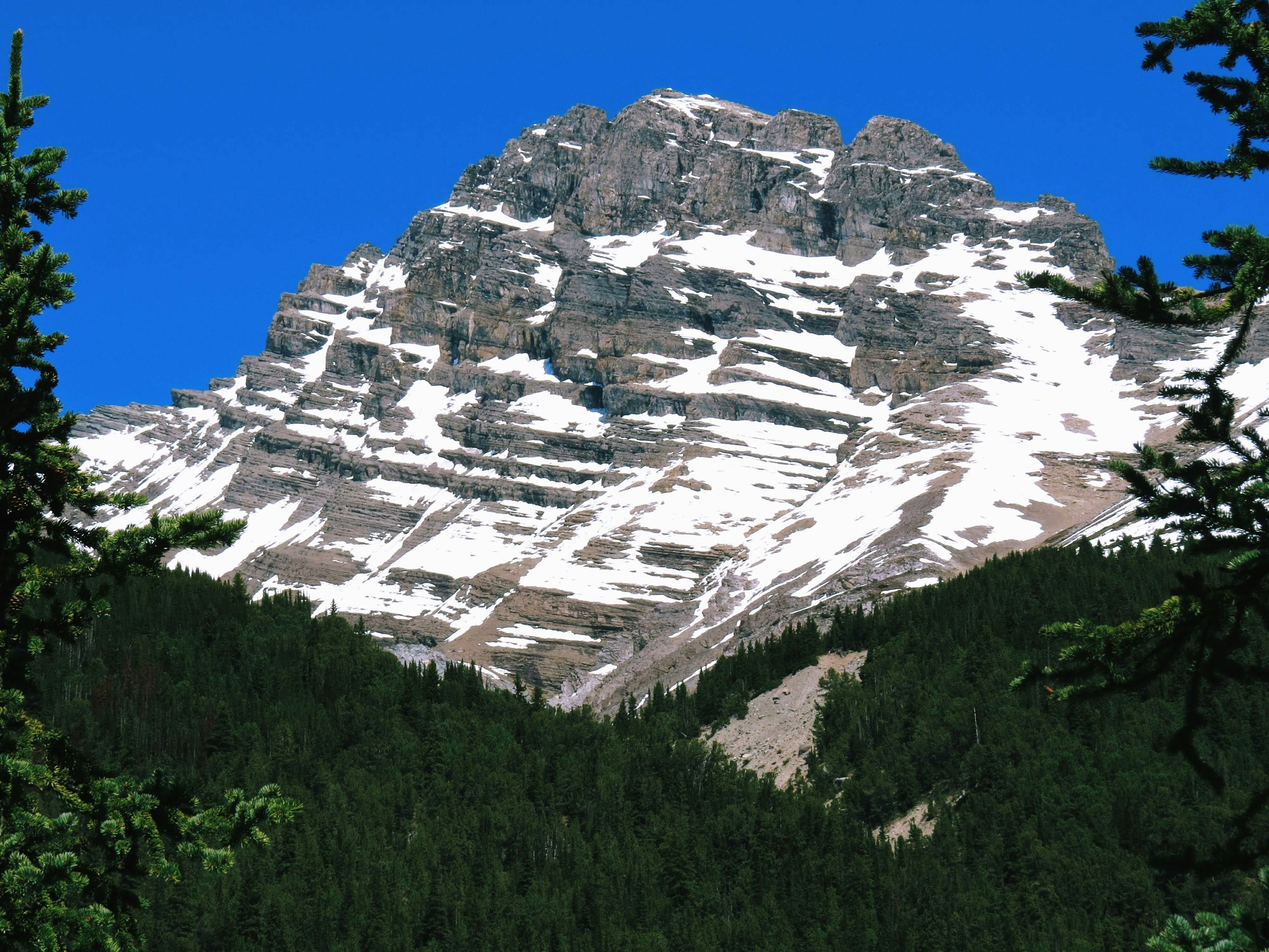 Snow-veined Peak Under a cobalt Sky