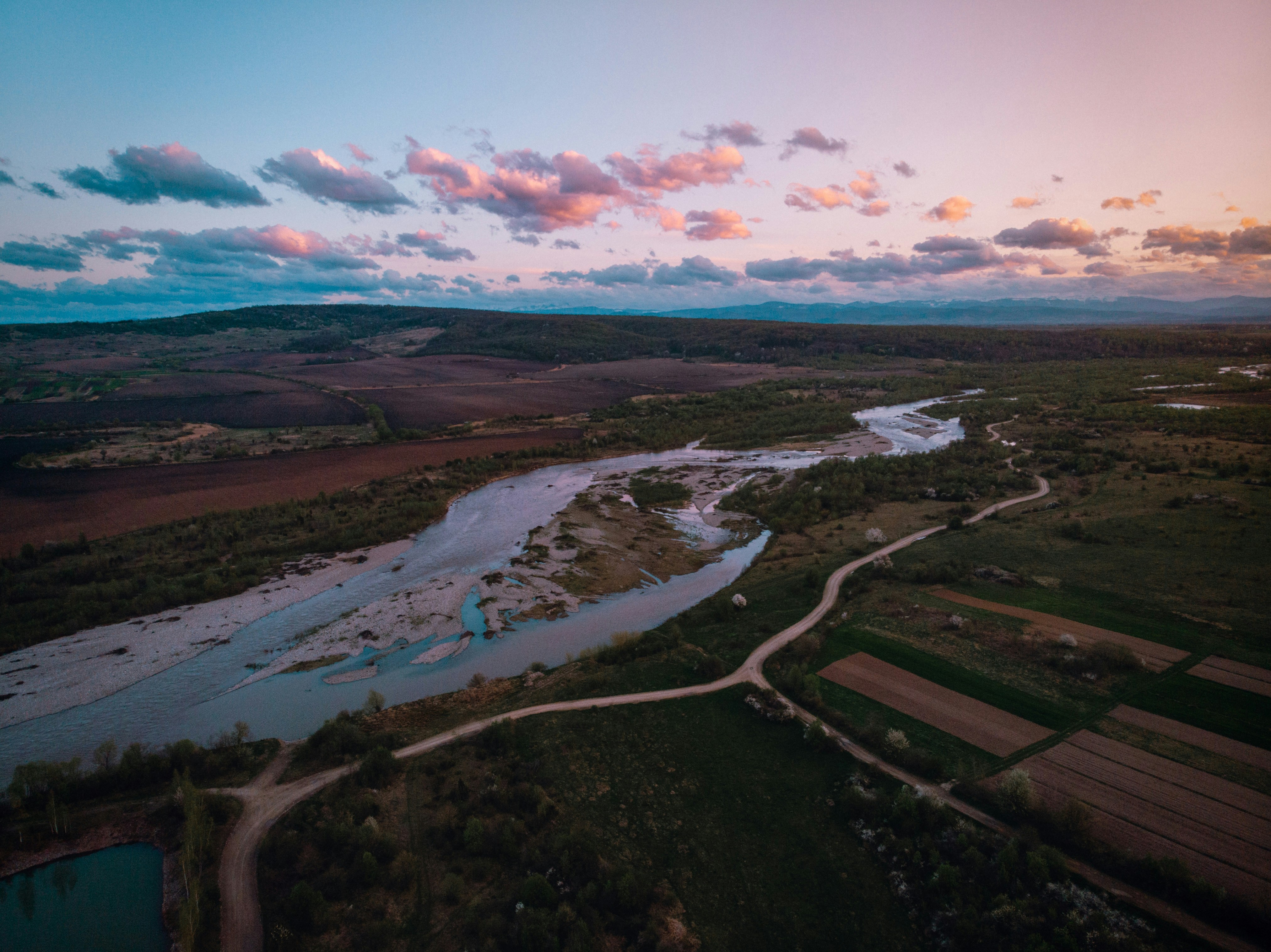 Twilight Over Serpentine Streams