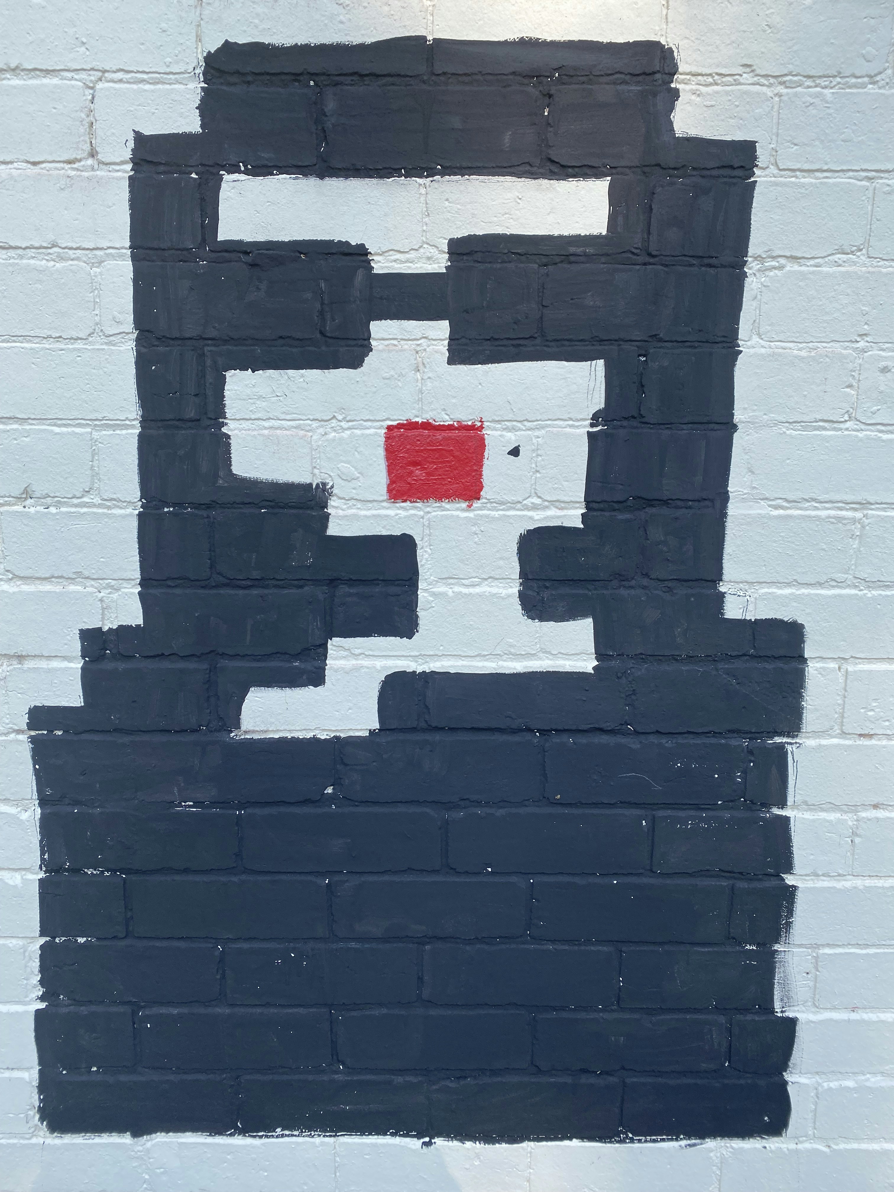 Red Core in a Pixelated Brick Fortress