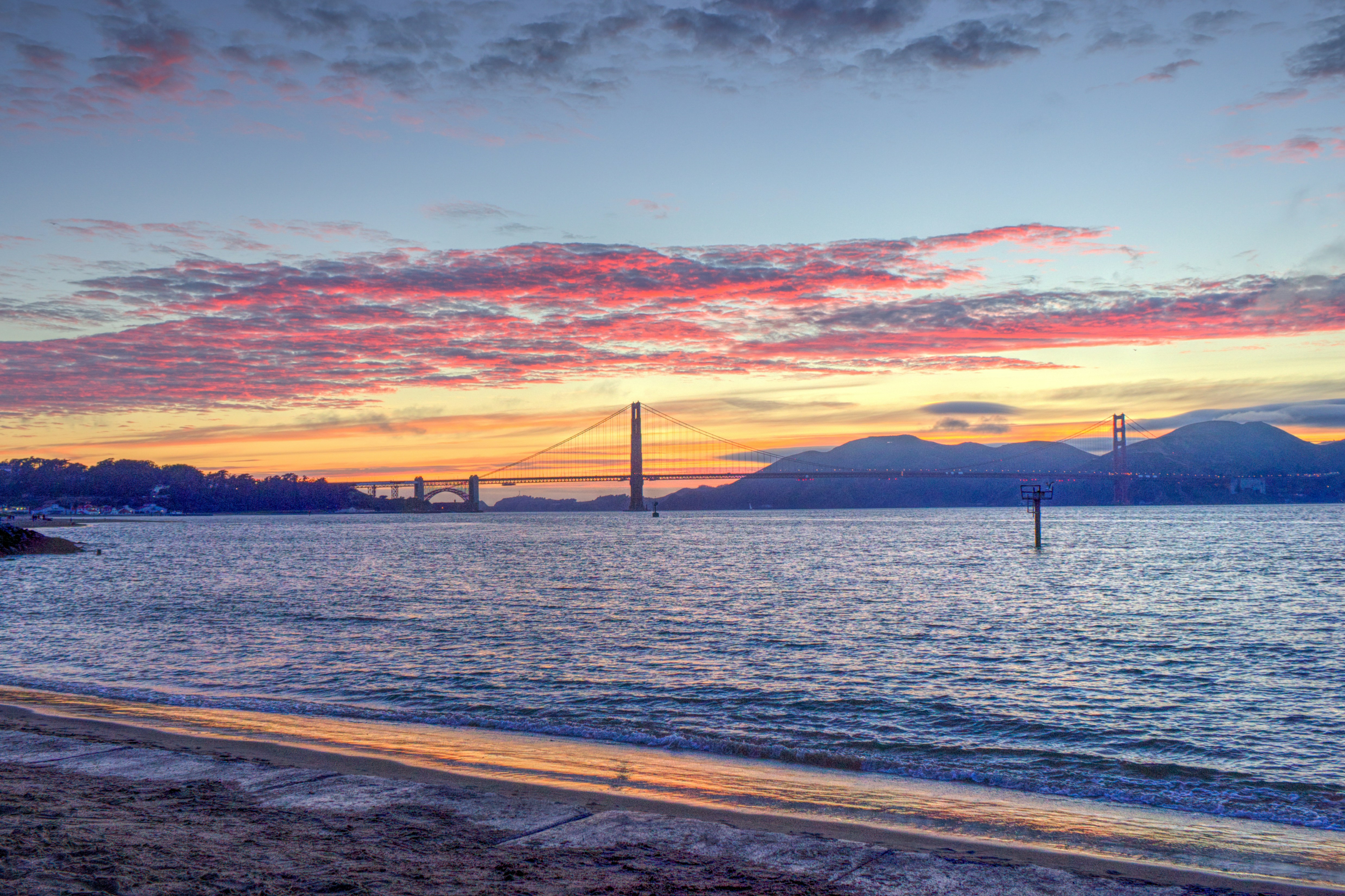 Body of water near bridge during sunset photo – Free Crissy field ...