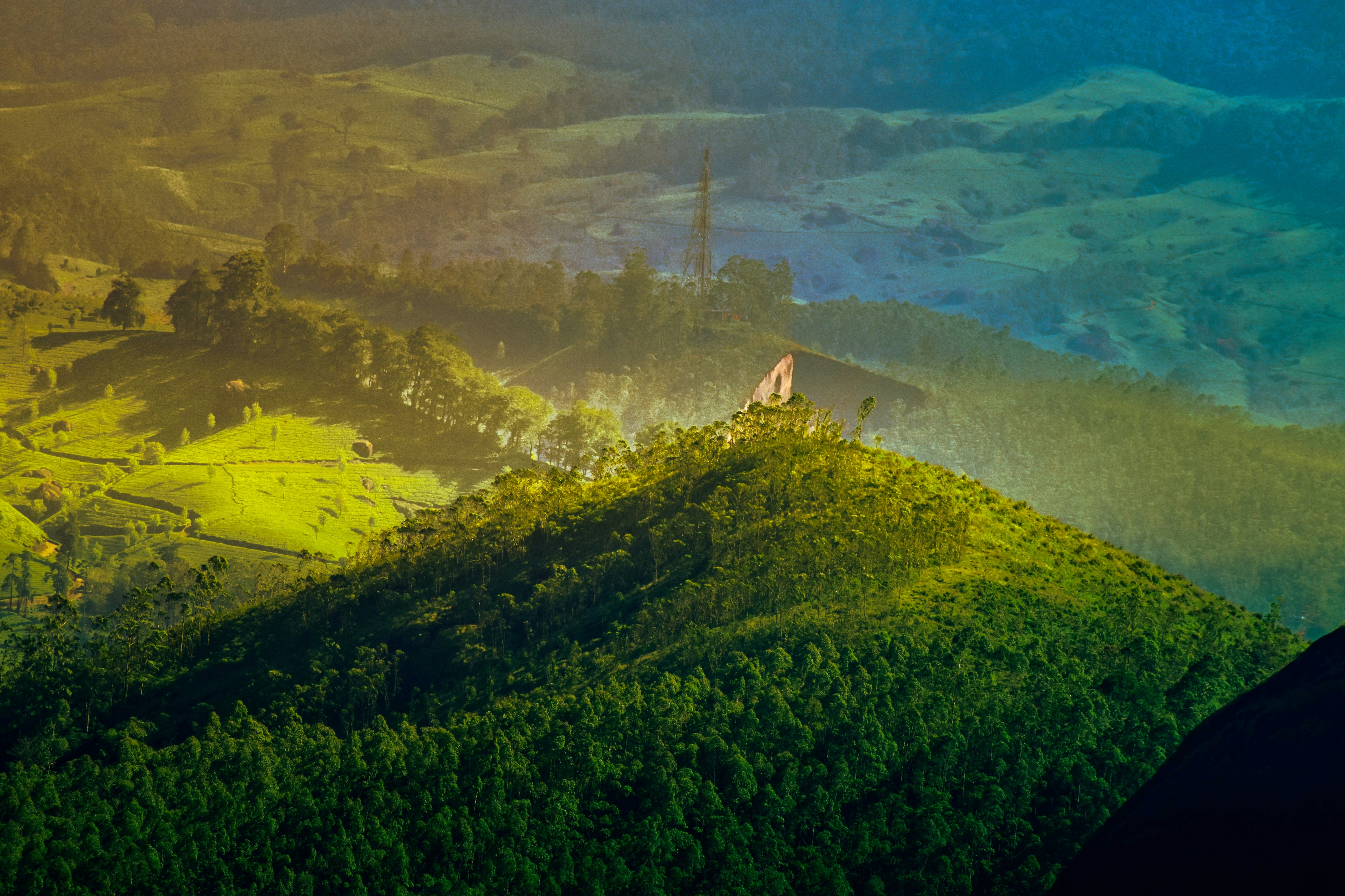 Hilltop Beacon Under a Gradient of Light