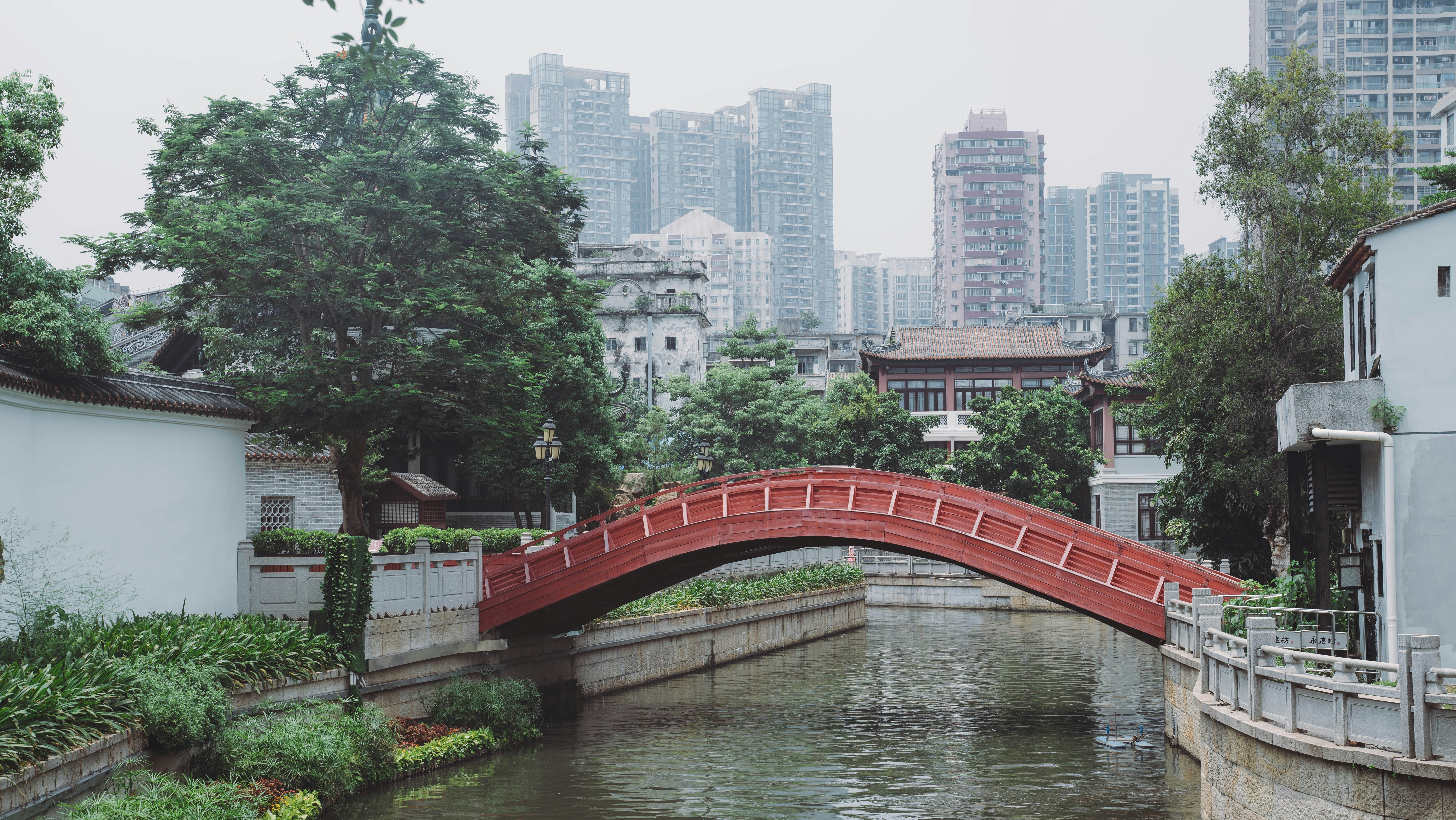 Red bridge over river during daytime photo – Free 广东省中国 Image on Unsplash