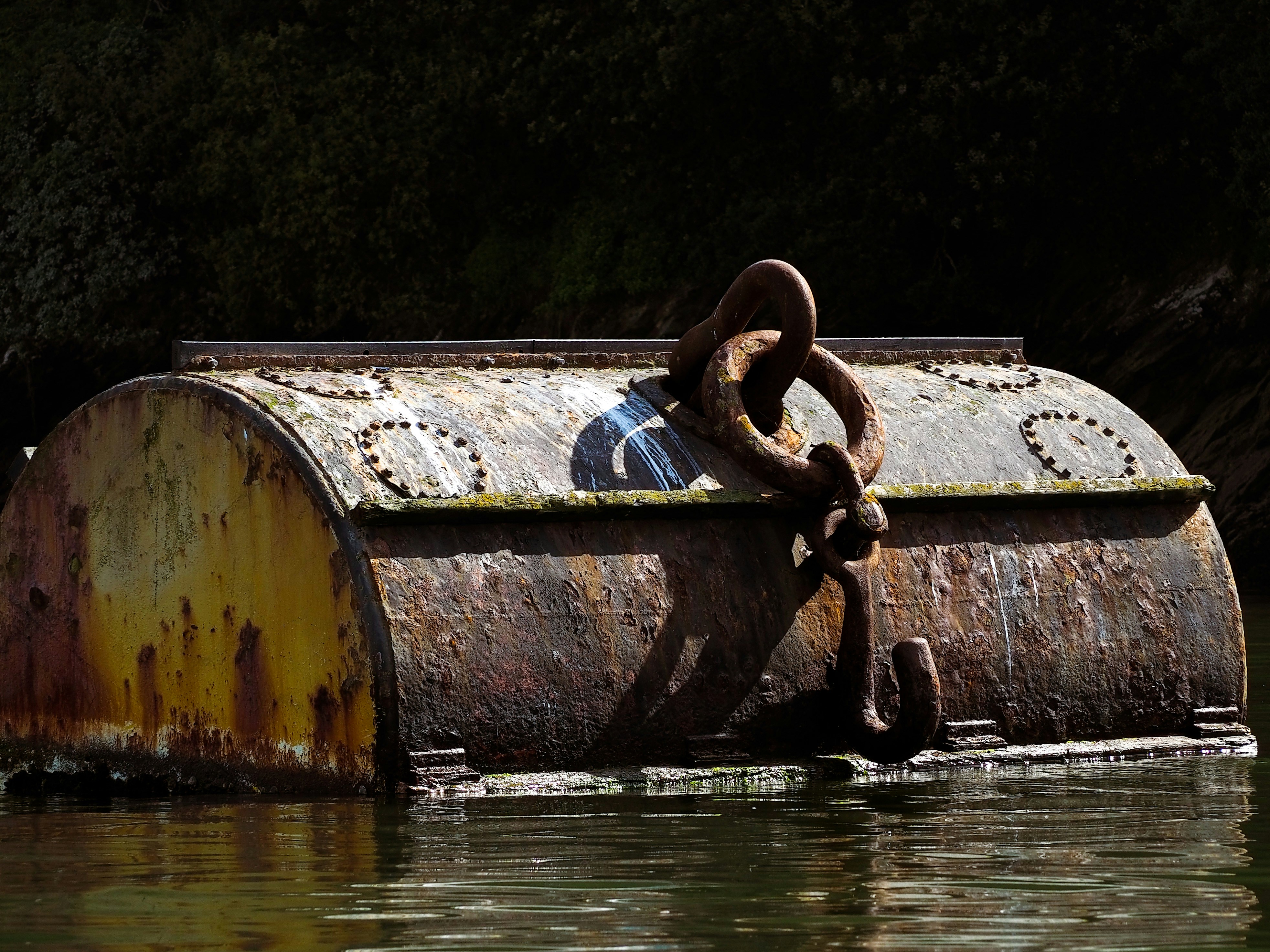Rusting Crane Song: A Drowned Tide Embraces a Floating Tank
