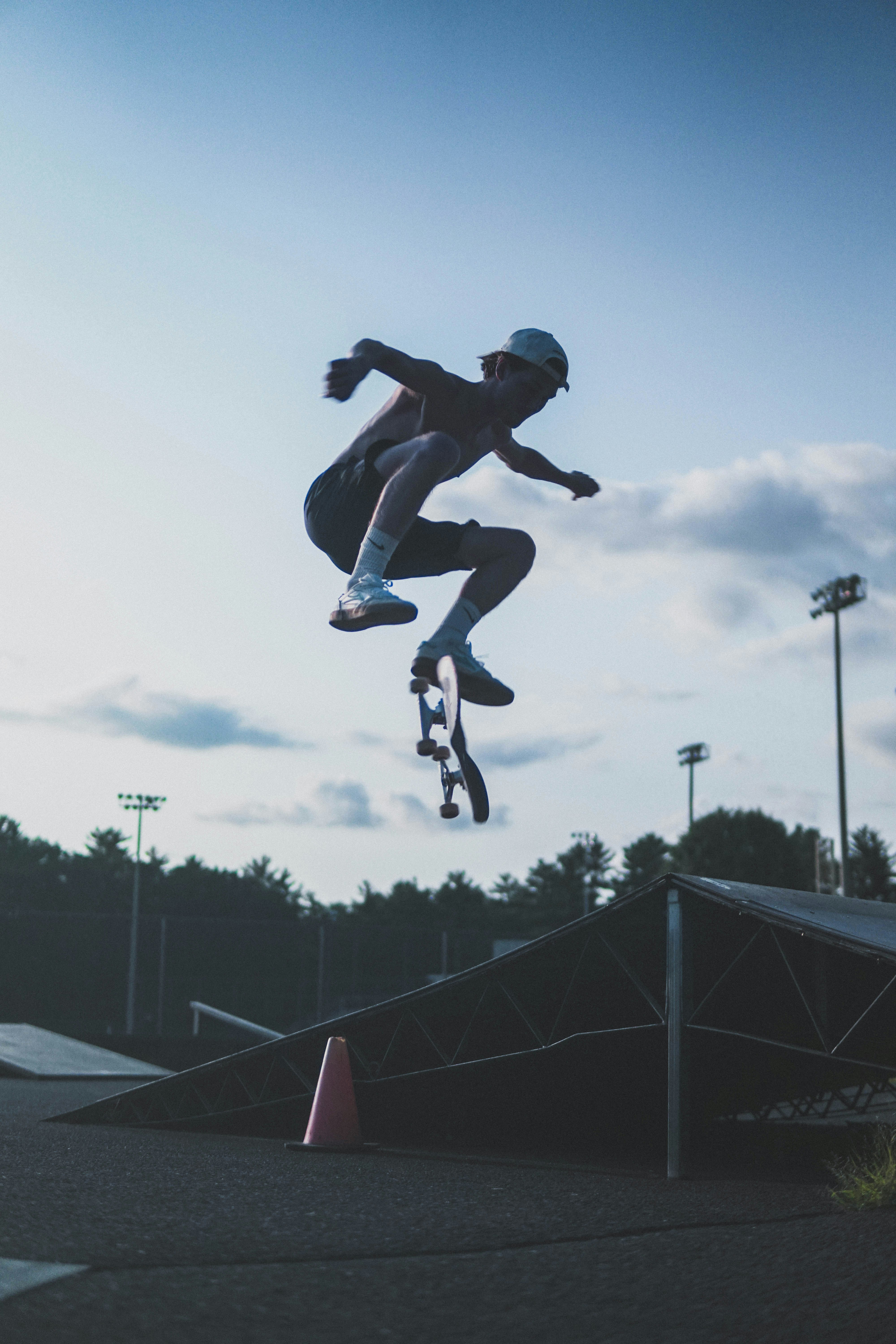 Man in black jacket and pants doing skateboard stunts photo – Free Usa ...