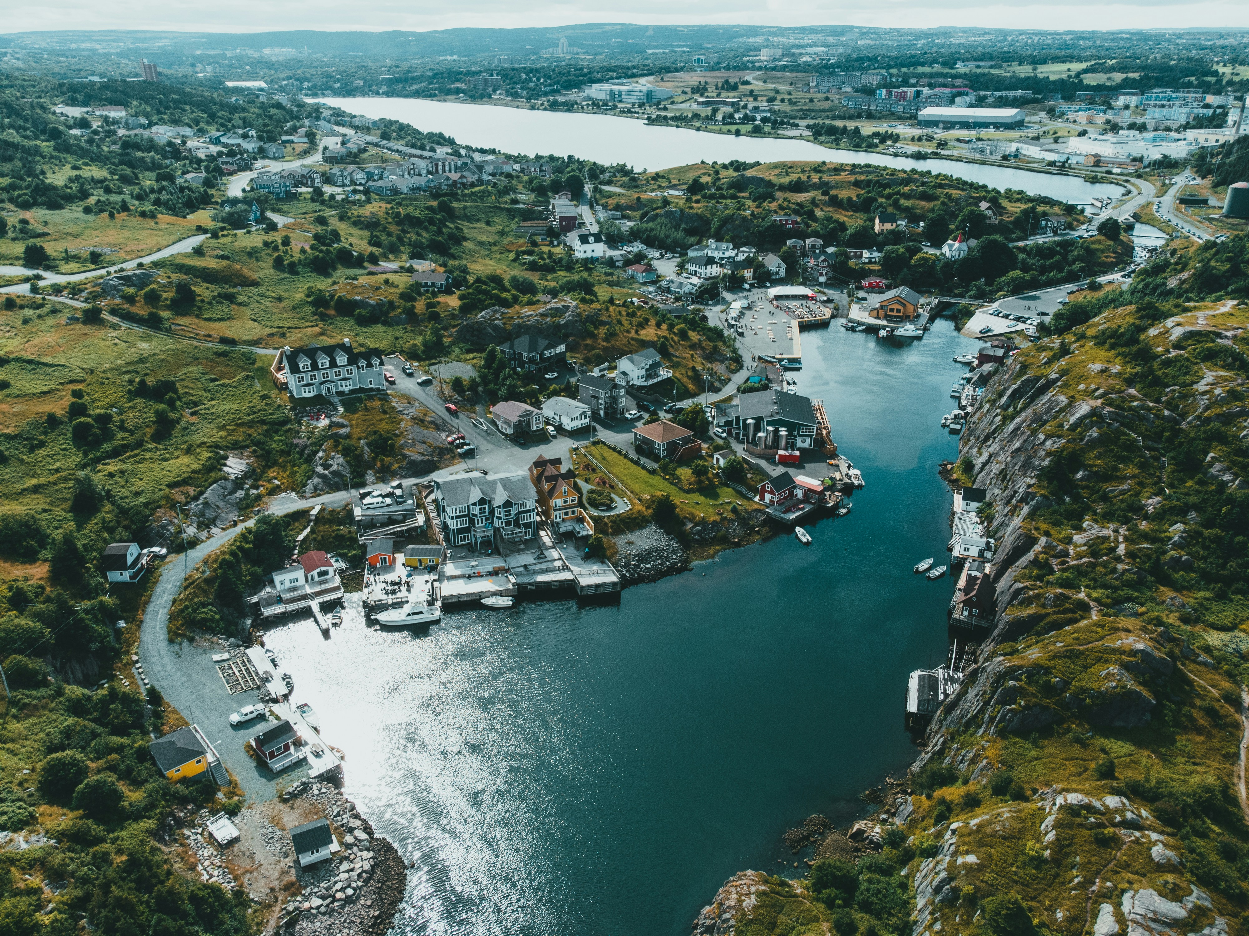 Aerial view of city near river during daytime photo – Free Land Image ...