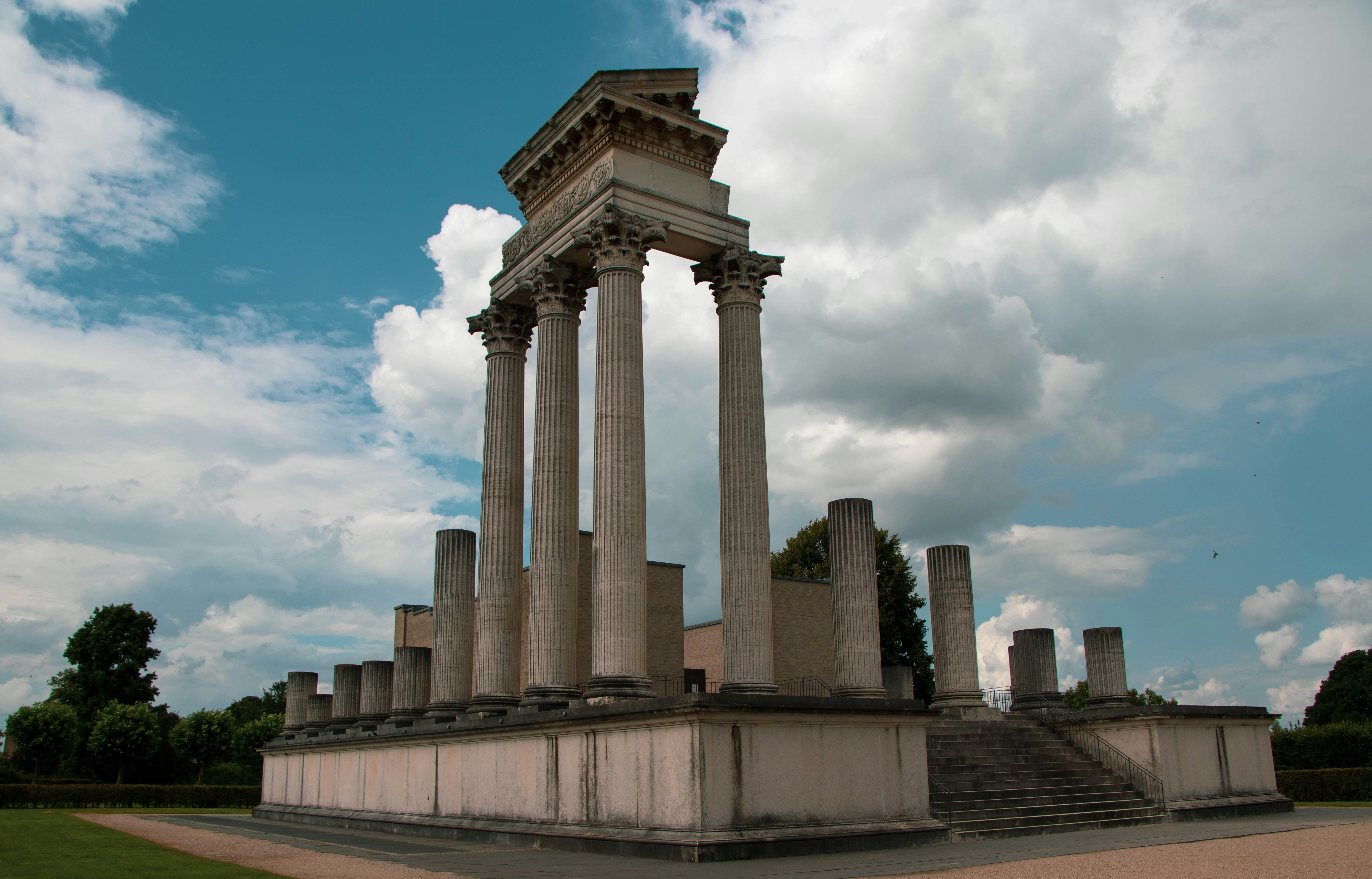 Colonnade in the Park: A Fragment of Grandeur Reaching for the Clouds