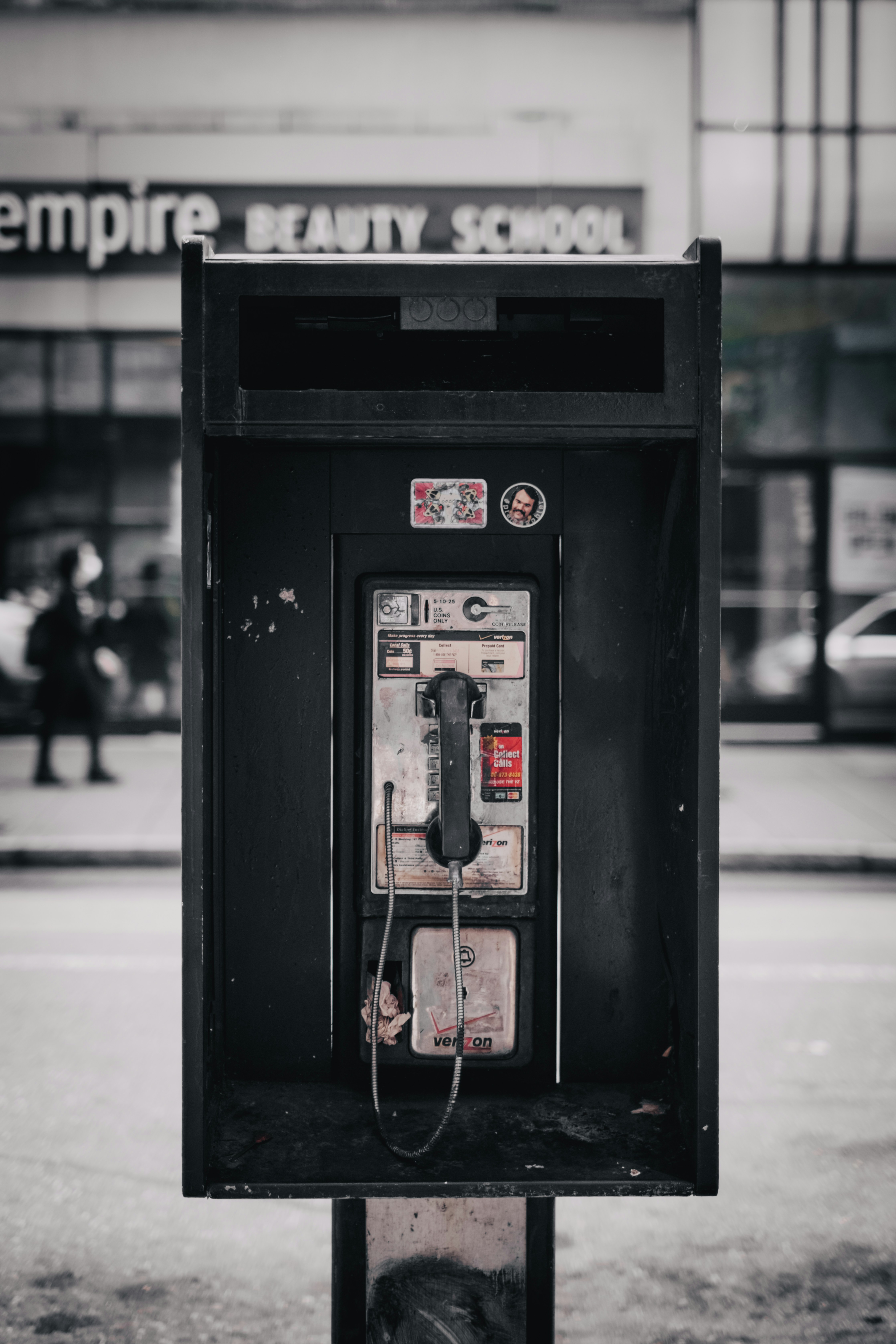 Black telephone booth on sidewalk during daytime photo – Free ...
