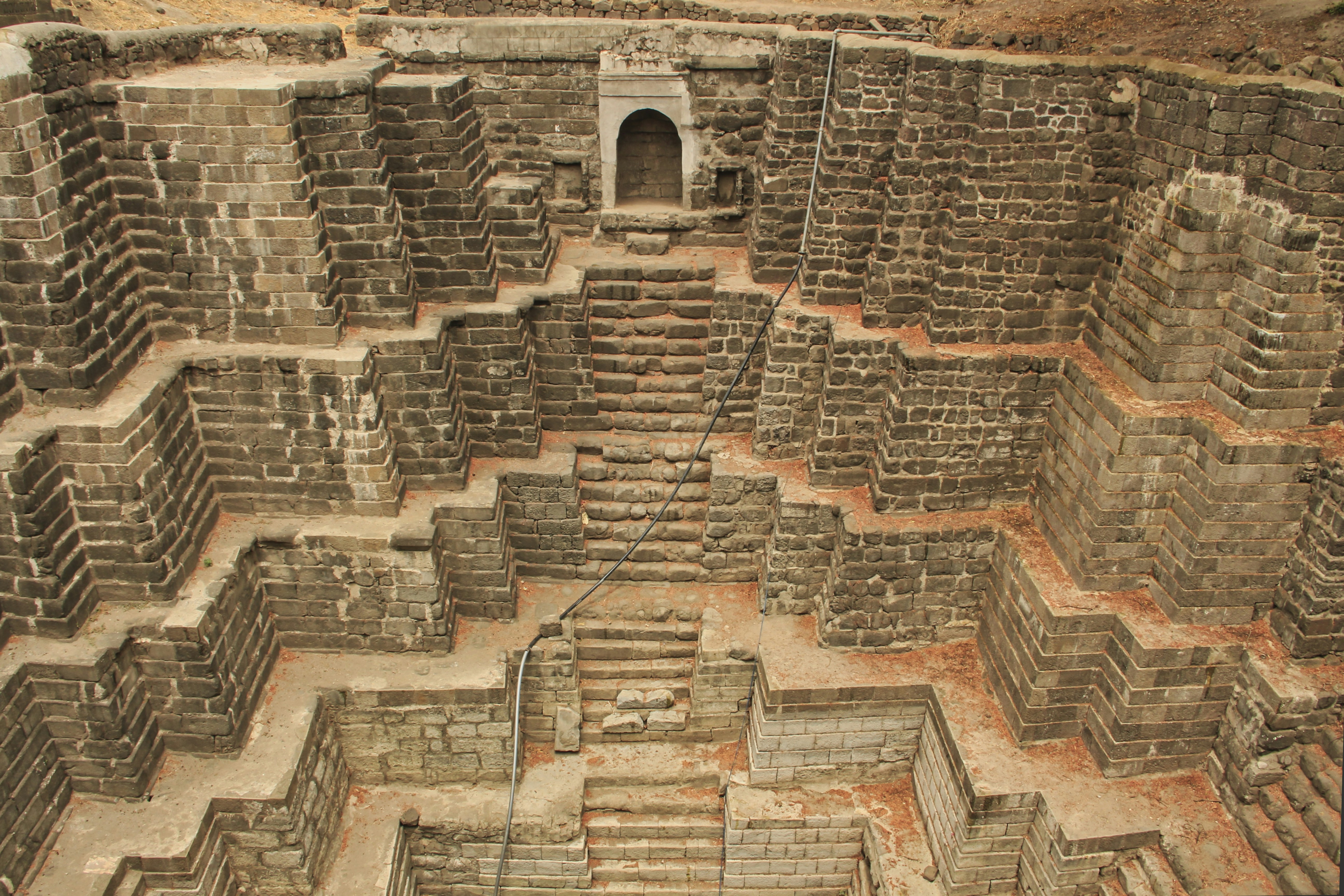 Stone Geometry Aerial: The Terraced Descent of an Ancient Stepwell