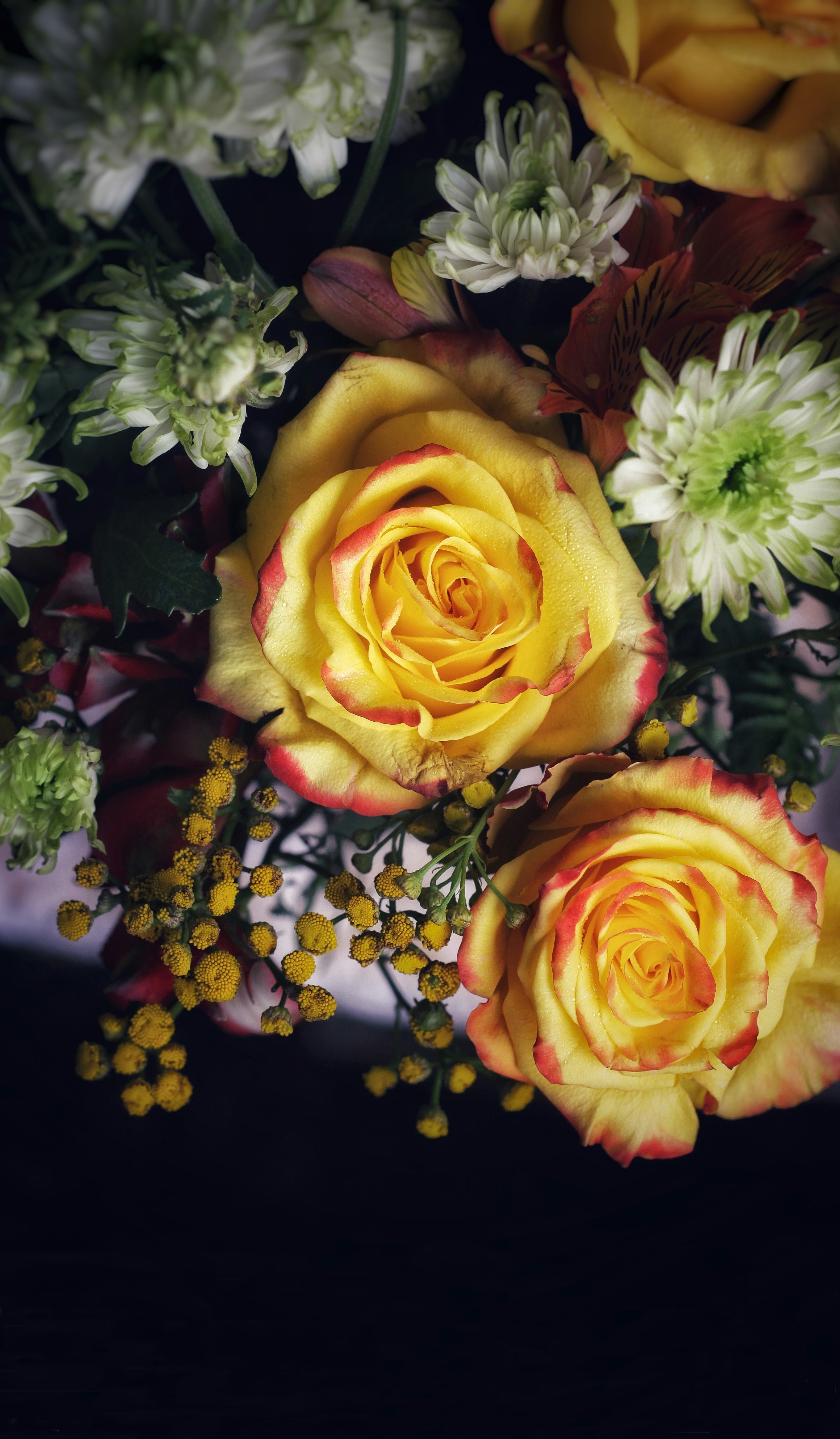 Sunlit Rose Core: A Bouquet of Golden Petals and Quiet Greens