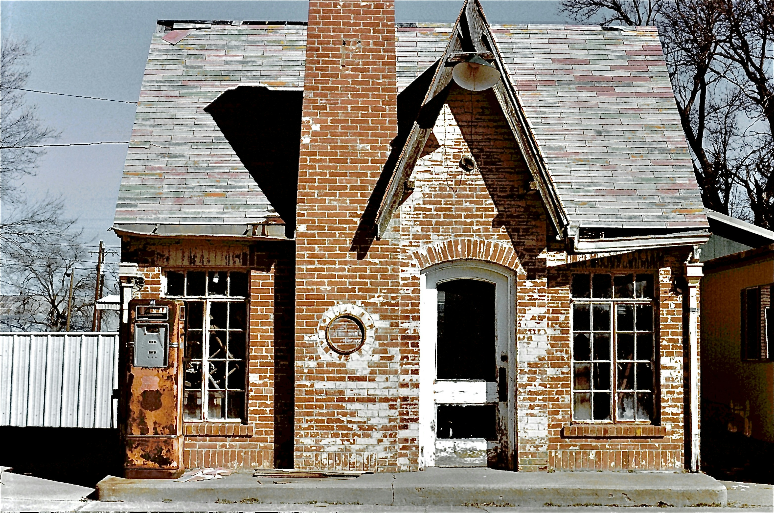 Brown brick building with white wooden door photo – Free Vintage Image ...