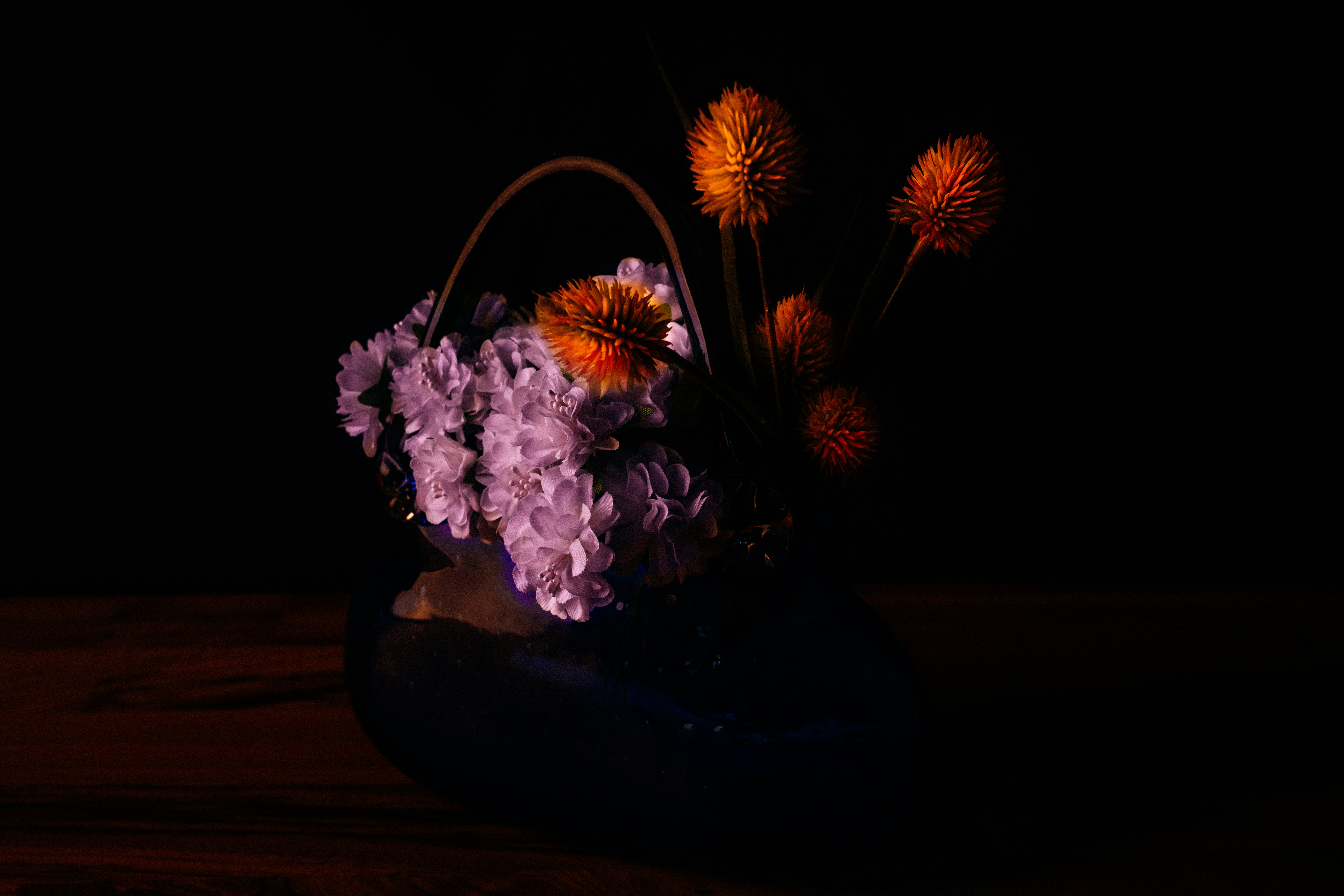 Low-Light Bloom: A Still-life in Shadowed Violet