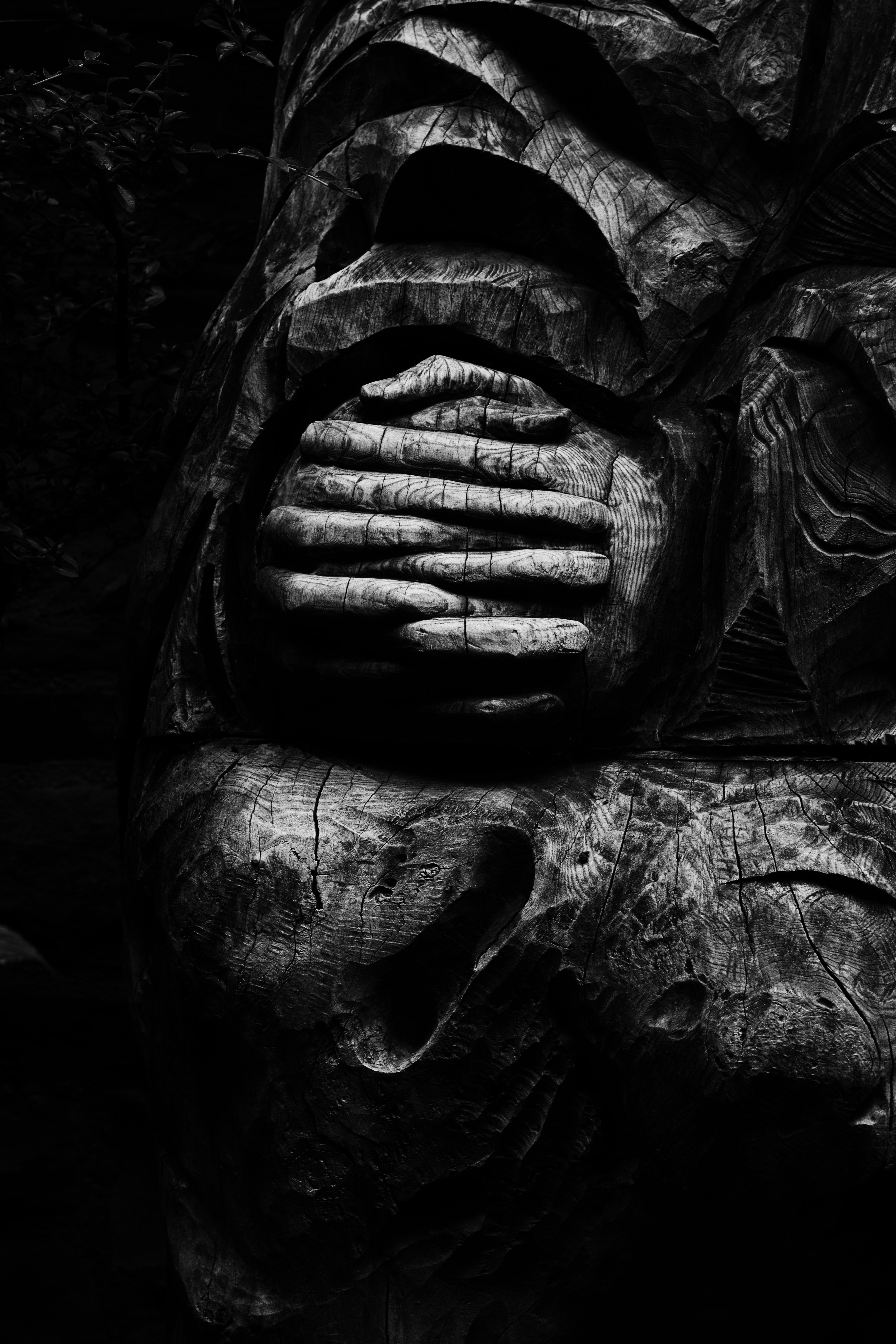 Black and white wooden human face carved photo – Free Durham Image on ...