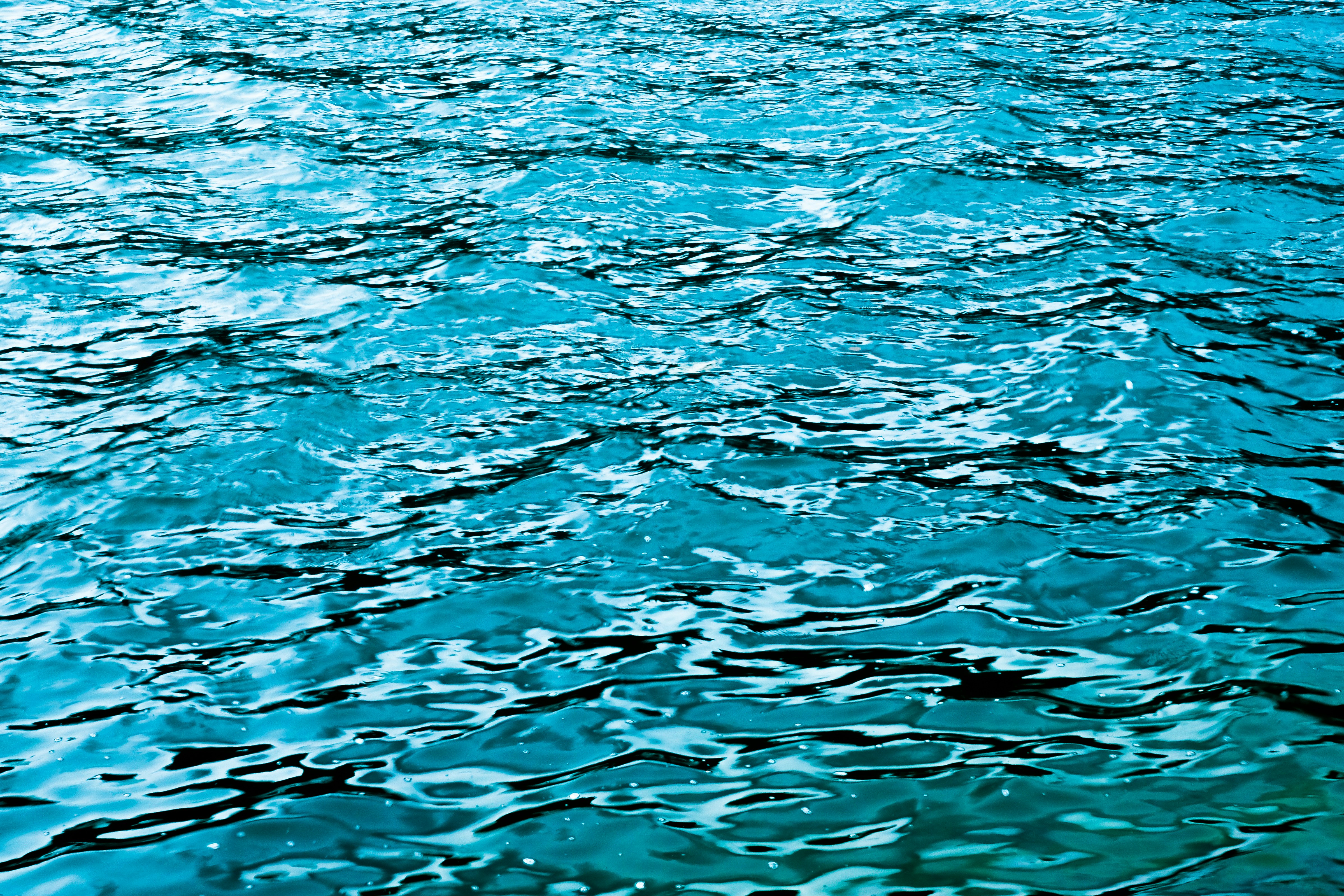 Turquoise Ripples: Sunlit Currents on a Glimmering Surface