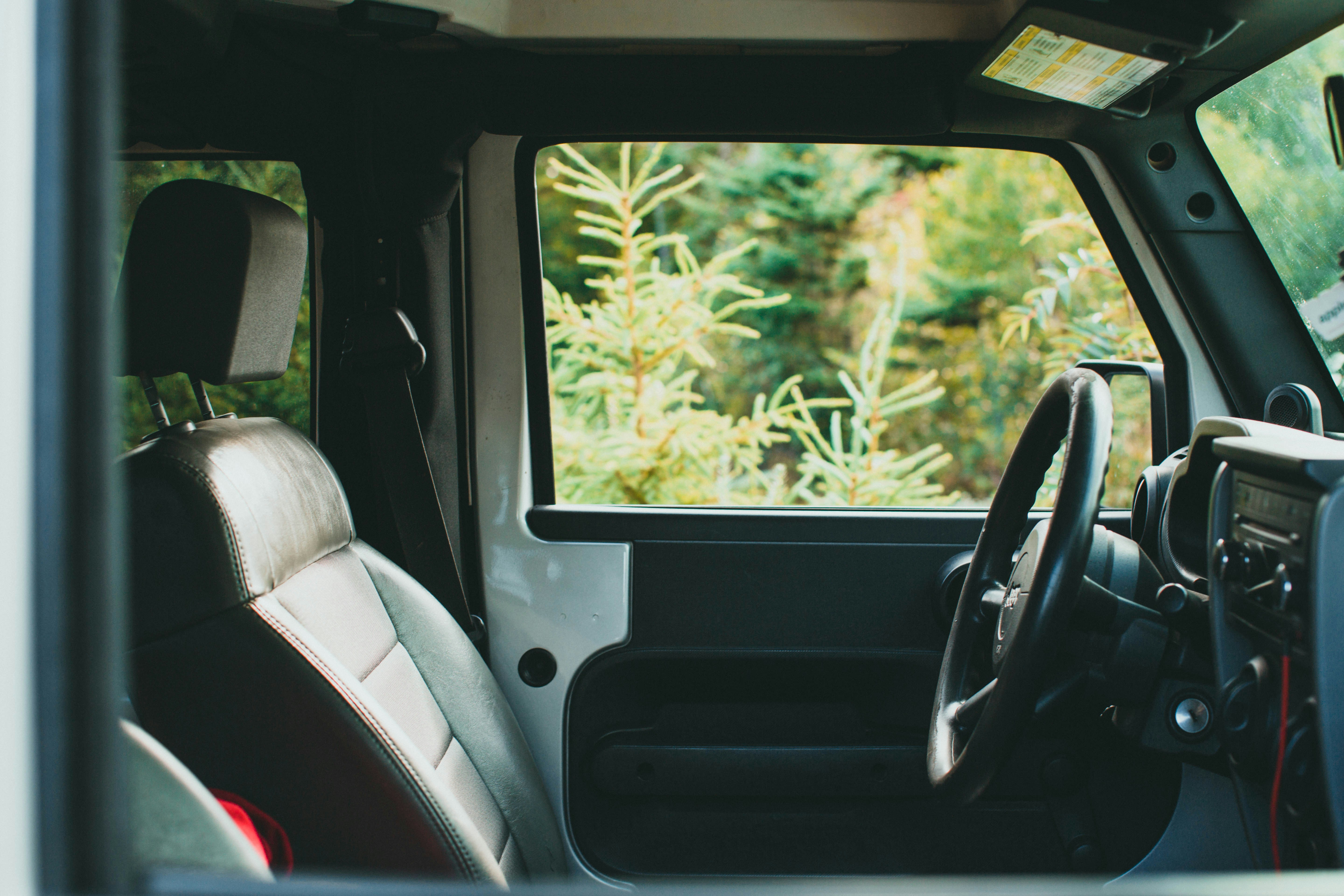 black and gray car interior
