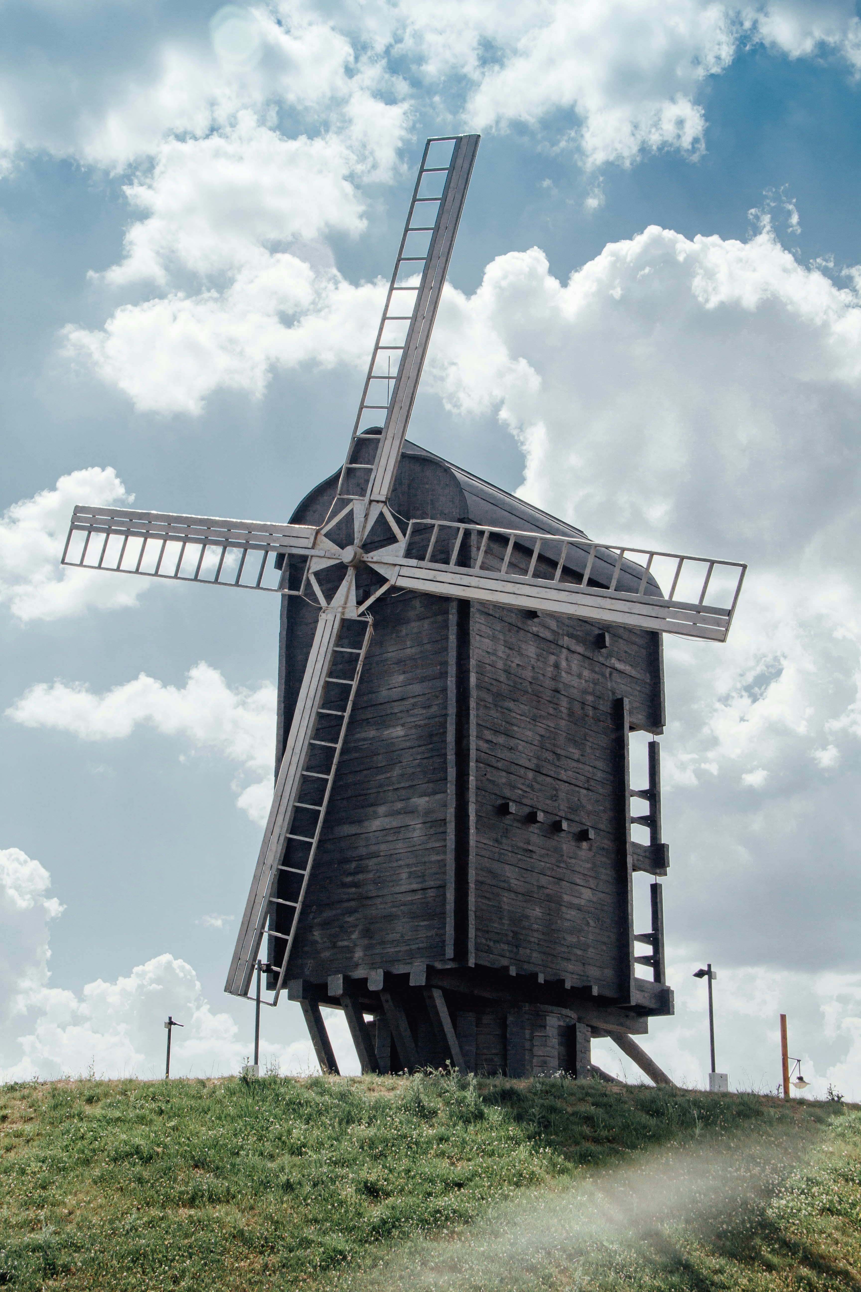 Black and gray windmill under blue sky during daytime photo – Free ...