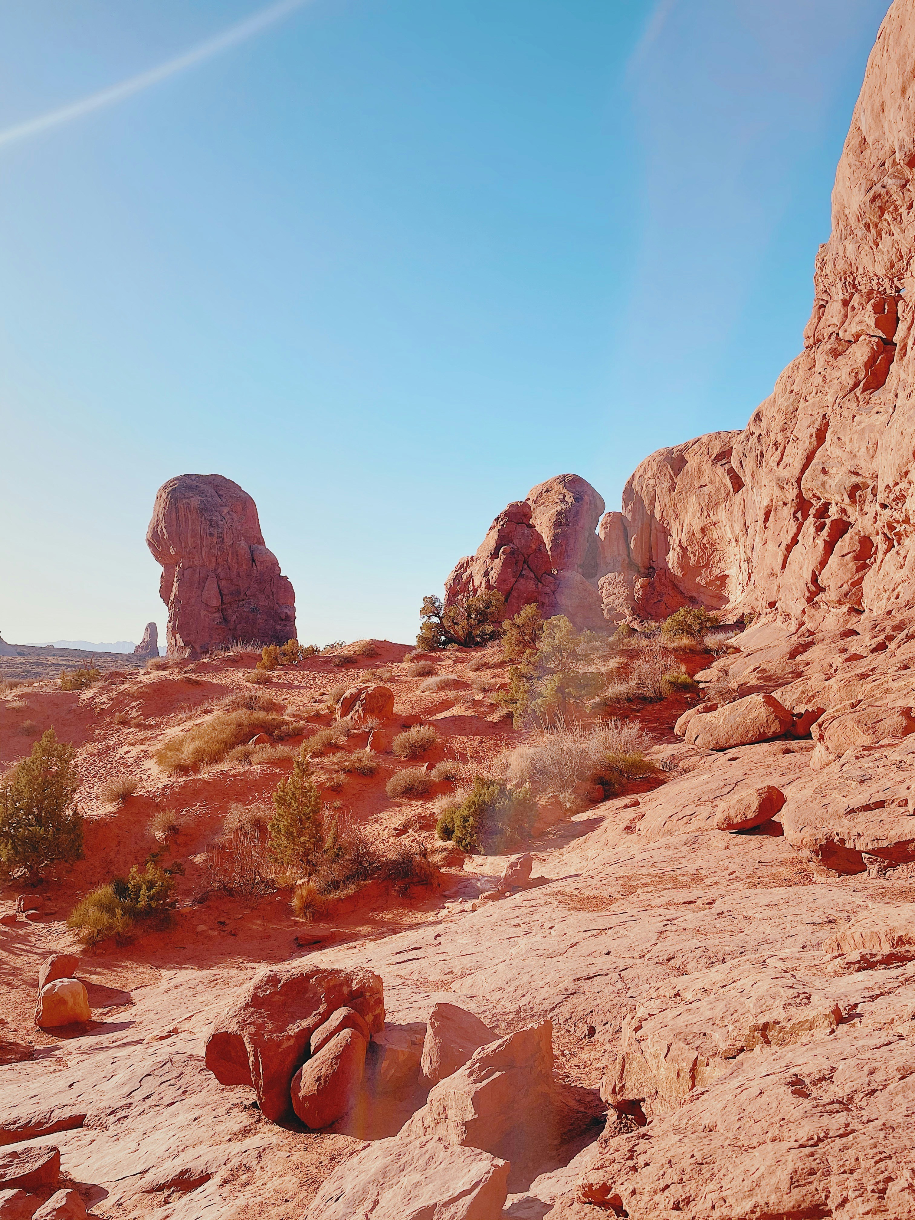 Brown rock formation under blue sky during daytime photo – Free Moab ...