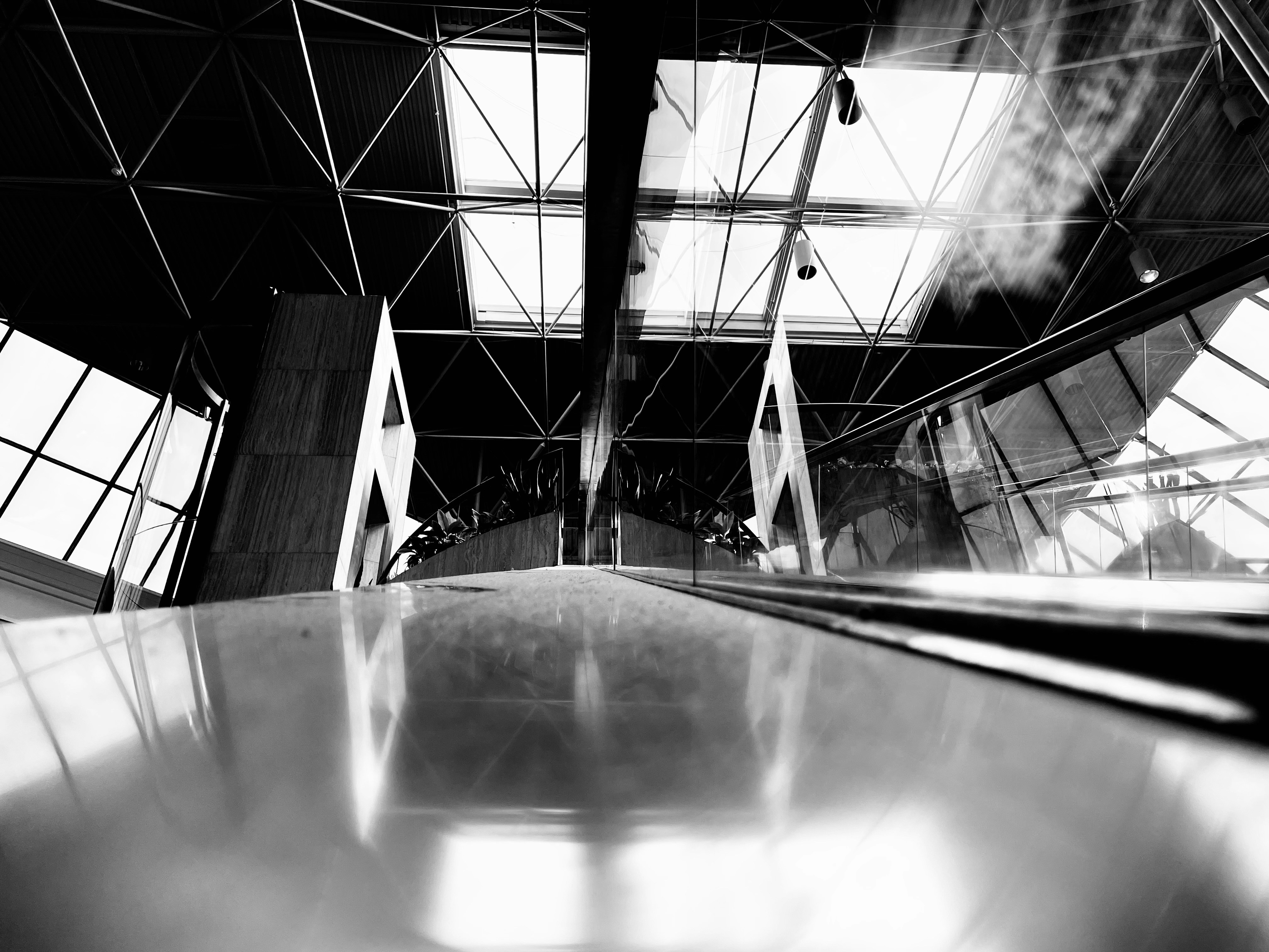 grayscale photo of a building