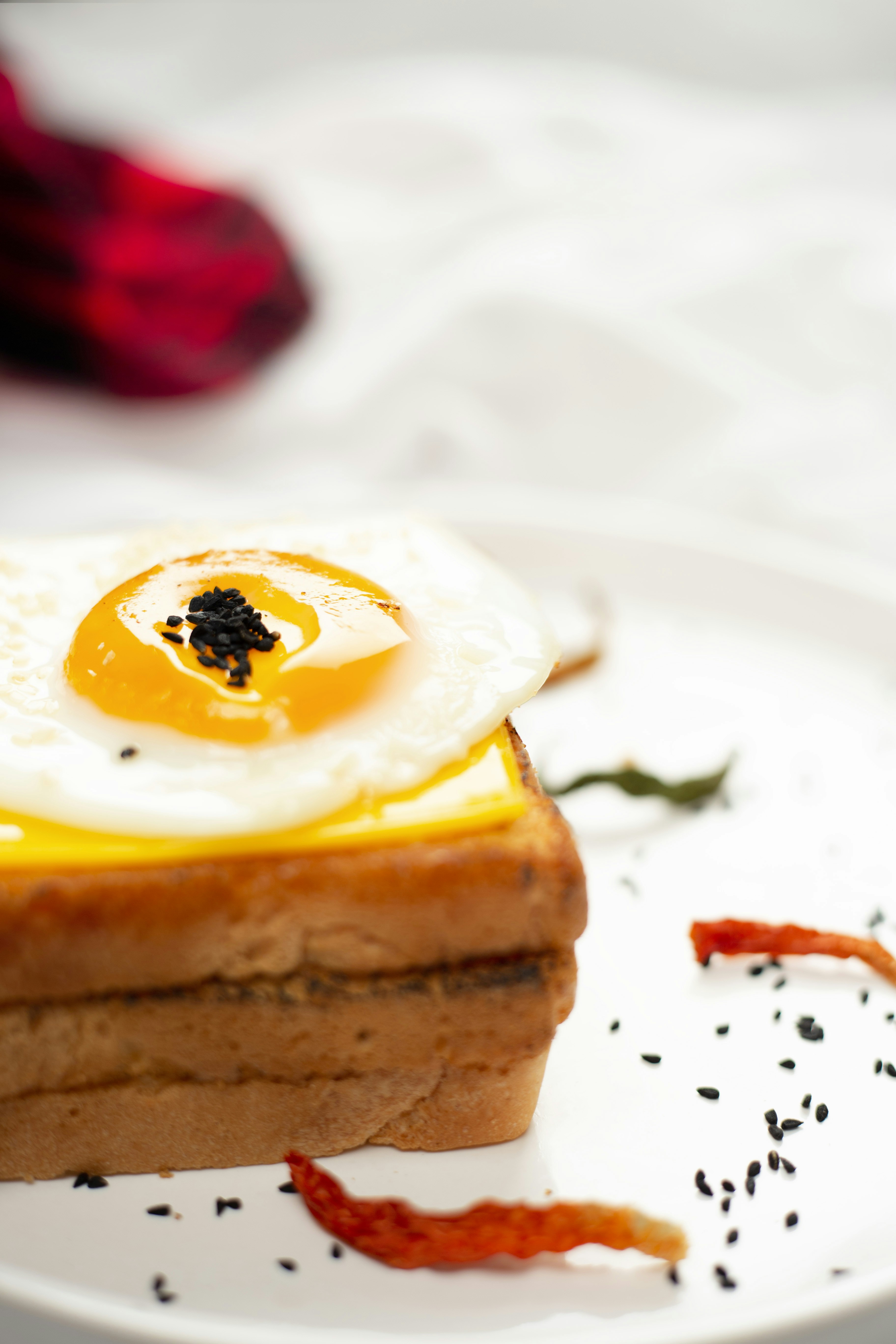 Sunny-Side Toast: A Crispy Egg On Toast with Black Sesame Sparkles