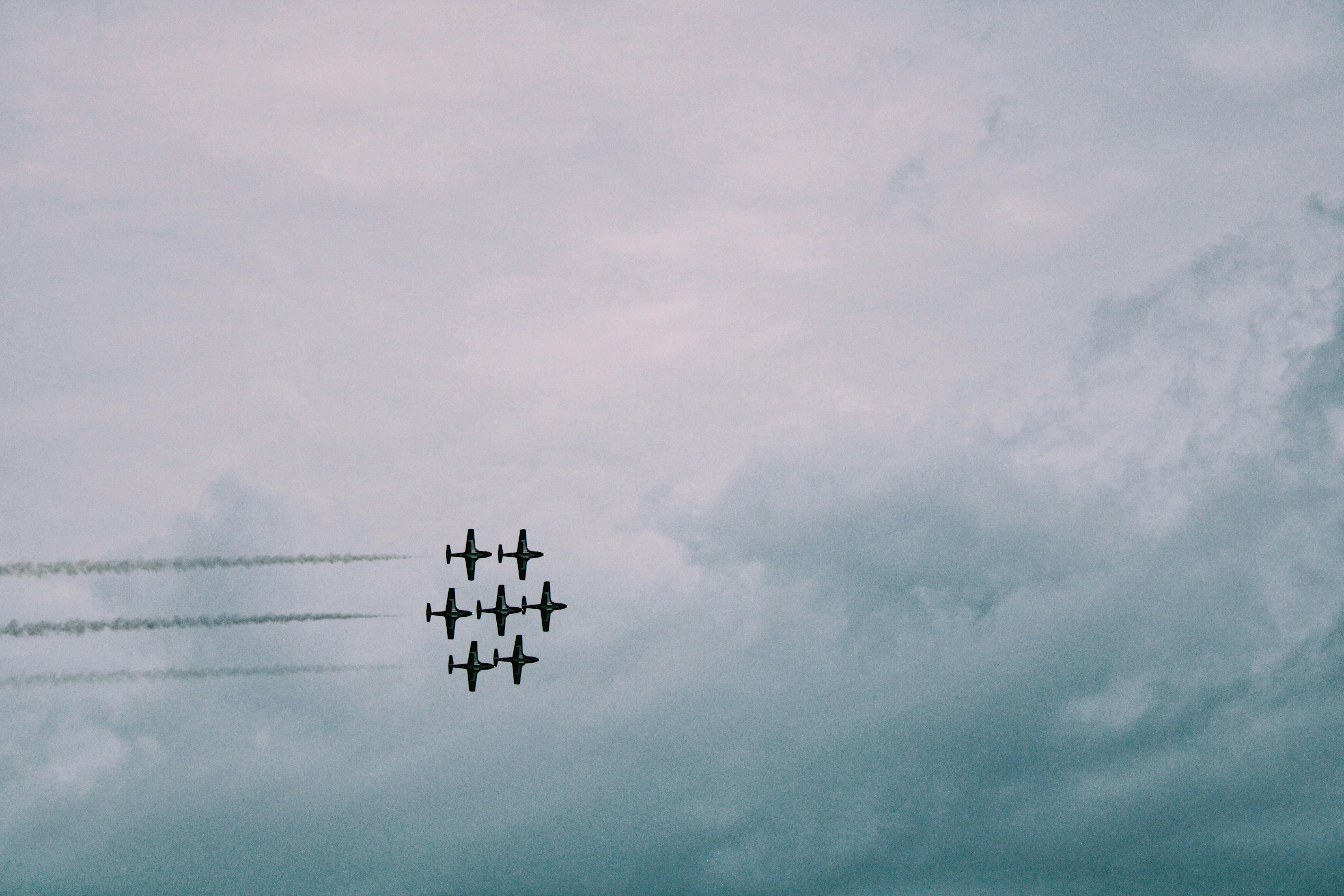 Precision Flight Against a Canvas of Clouds