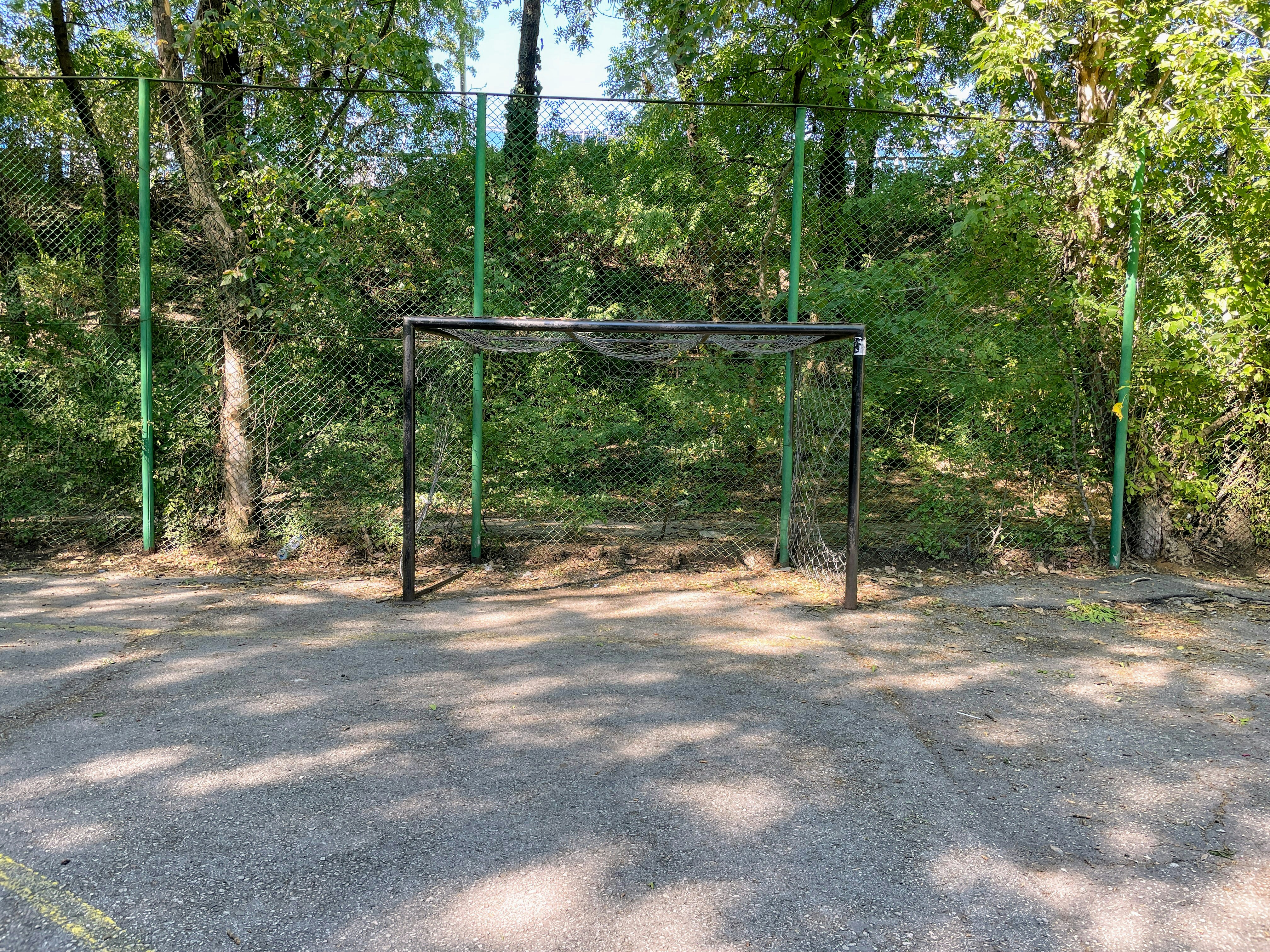 Solitary Park Goal in Dappled Shade