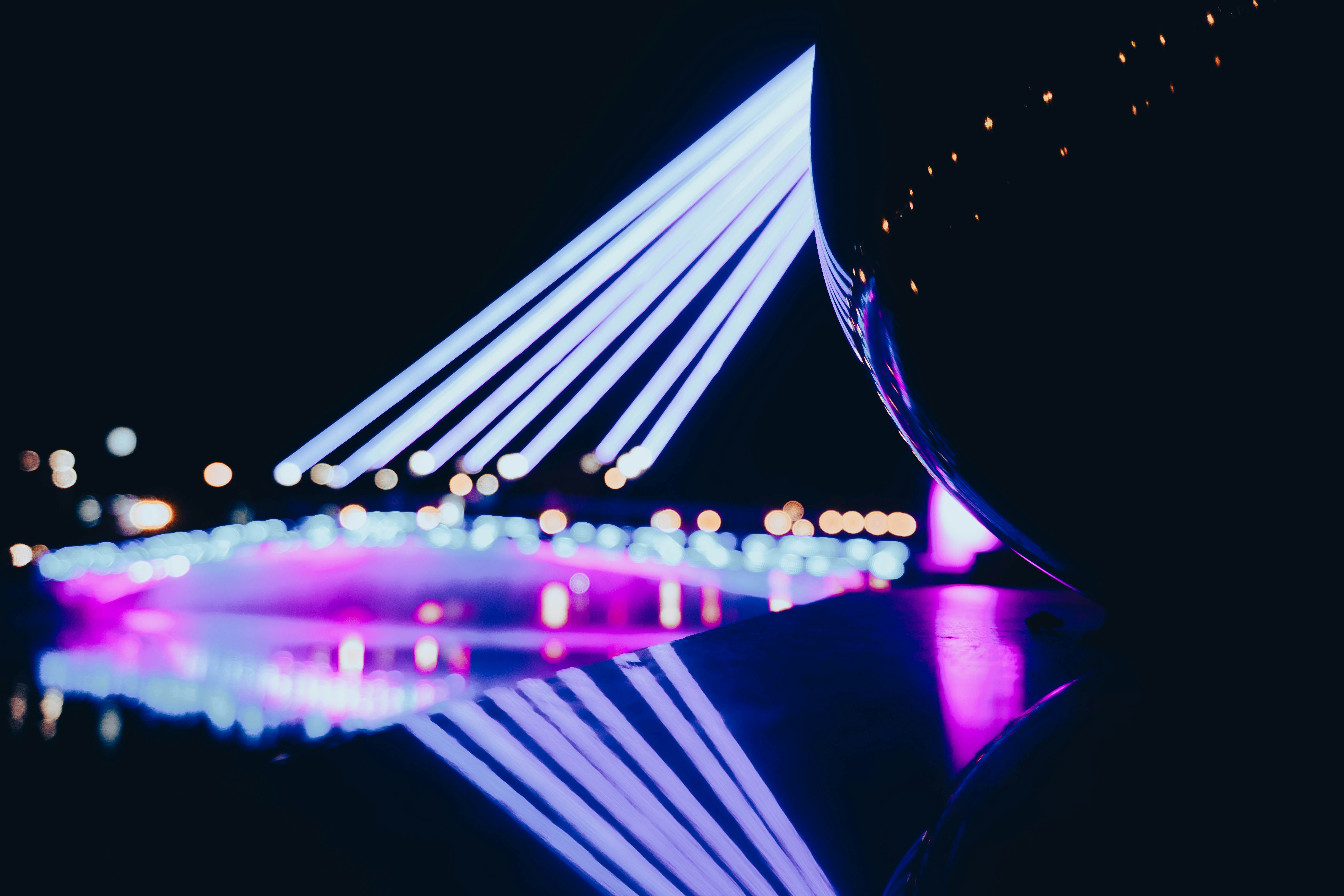 Neon Arc Over Quiet Waters