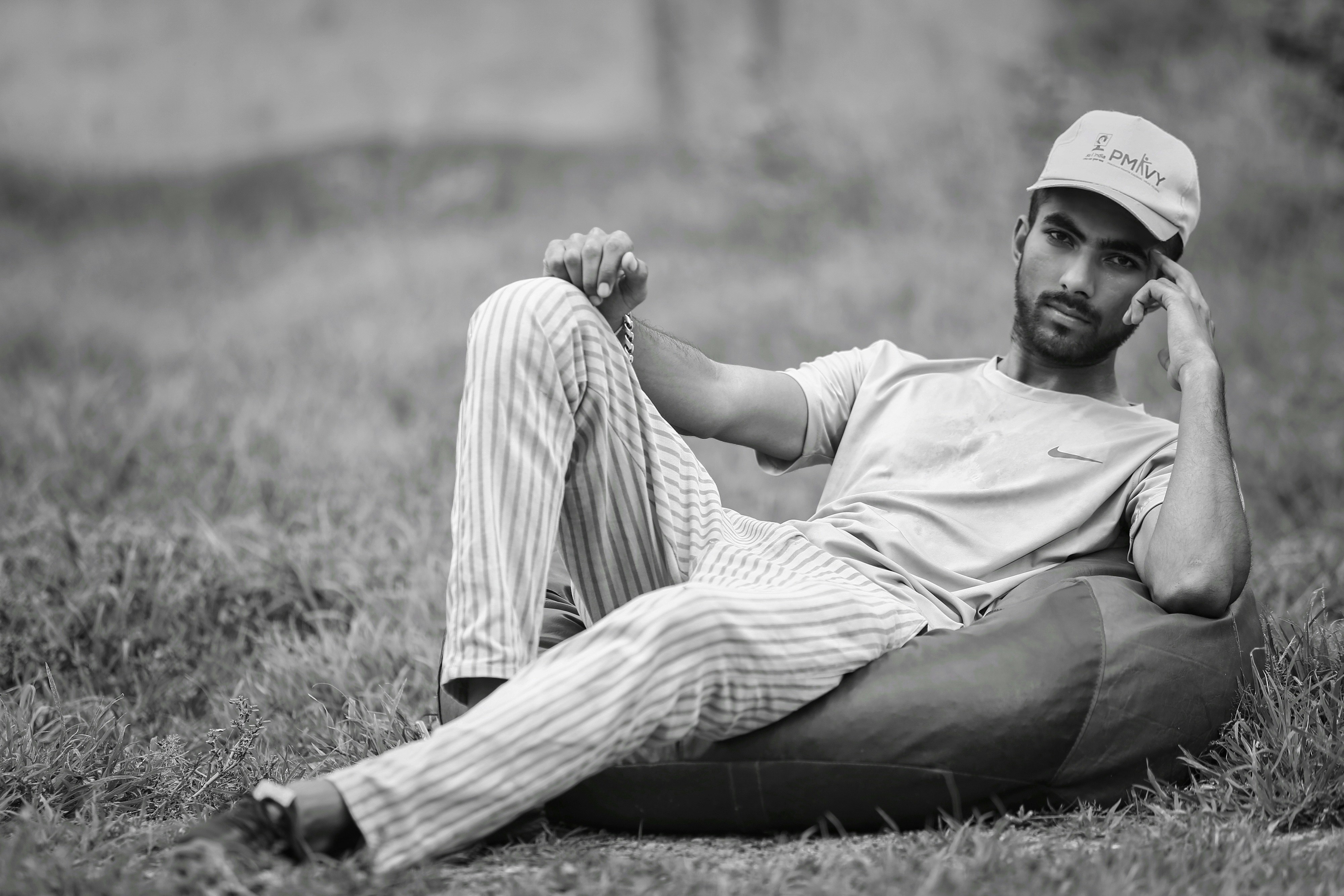 Relaxed Gaze: A Portrait in Quiet Grass