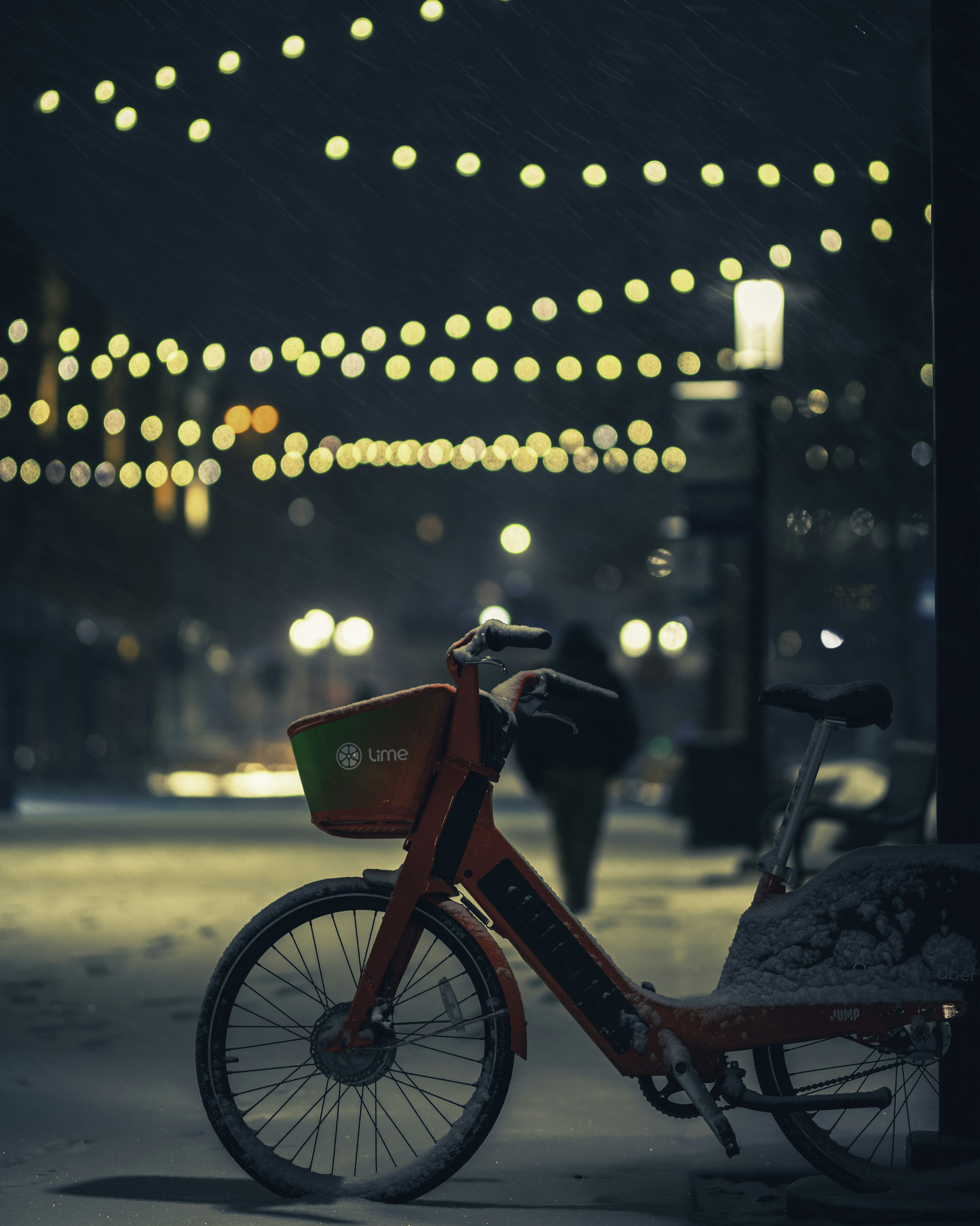 A bike in the snow.