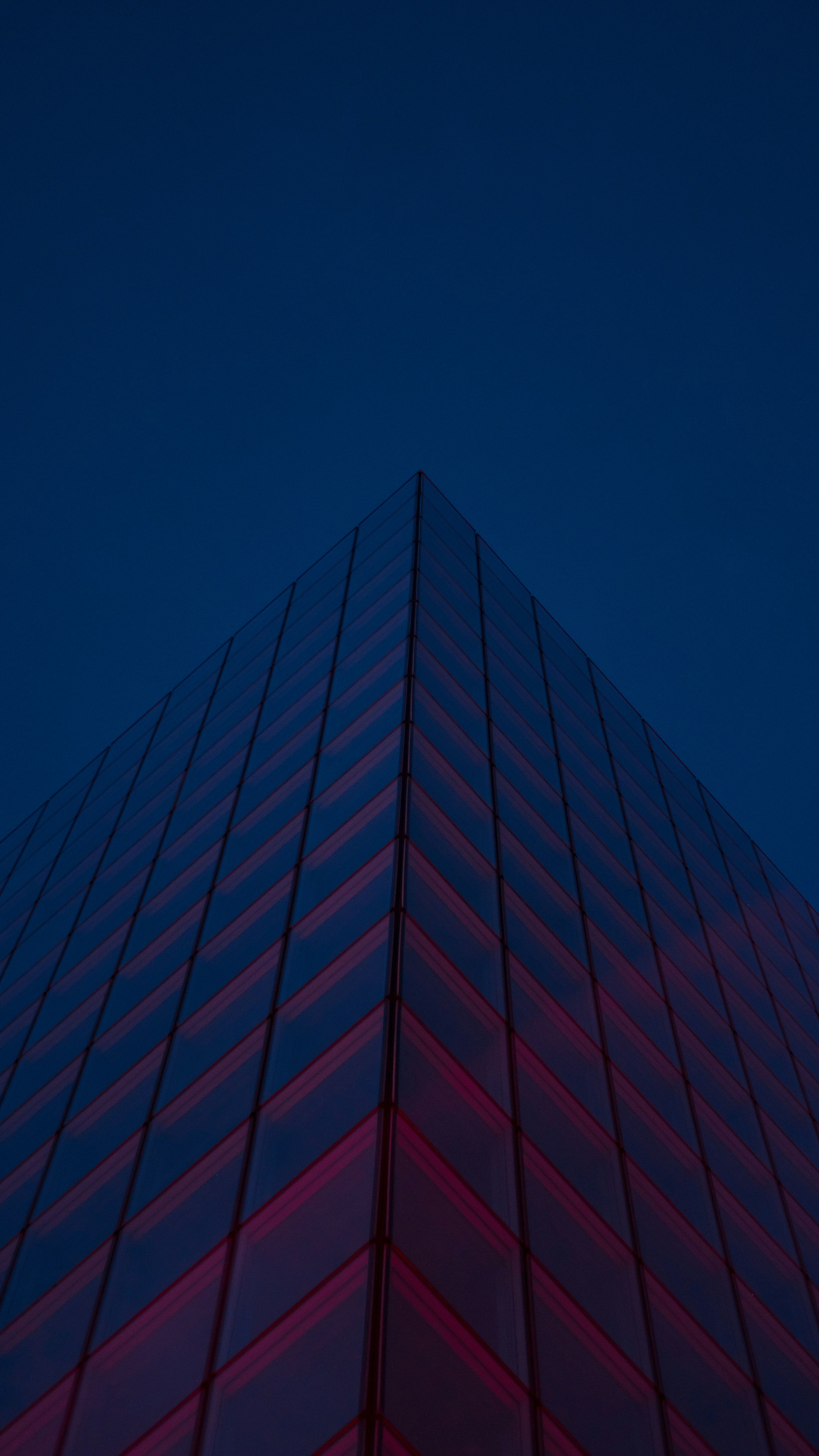 Picture of the side of the building at night.