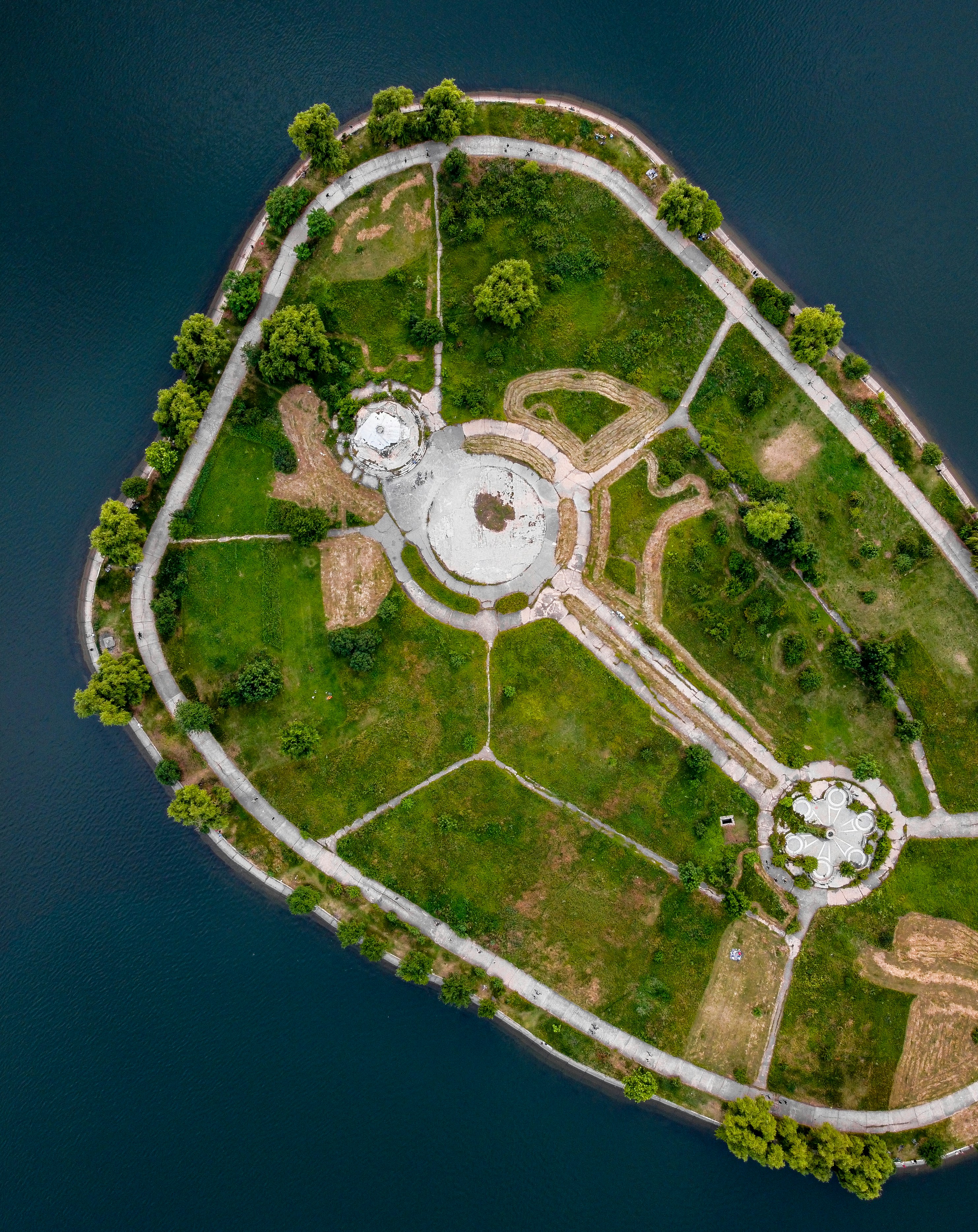 Circular Oasis: Aerial Portrait of a Concentric Park Island