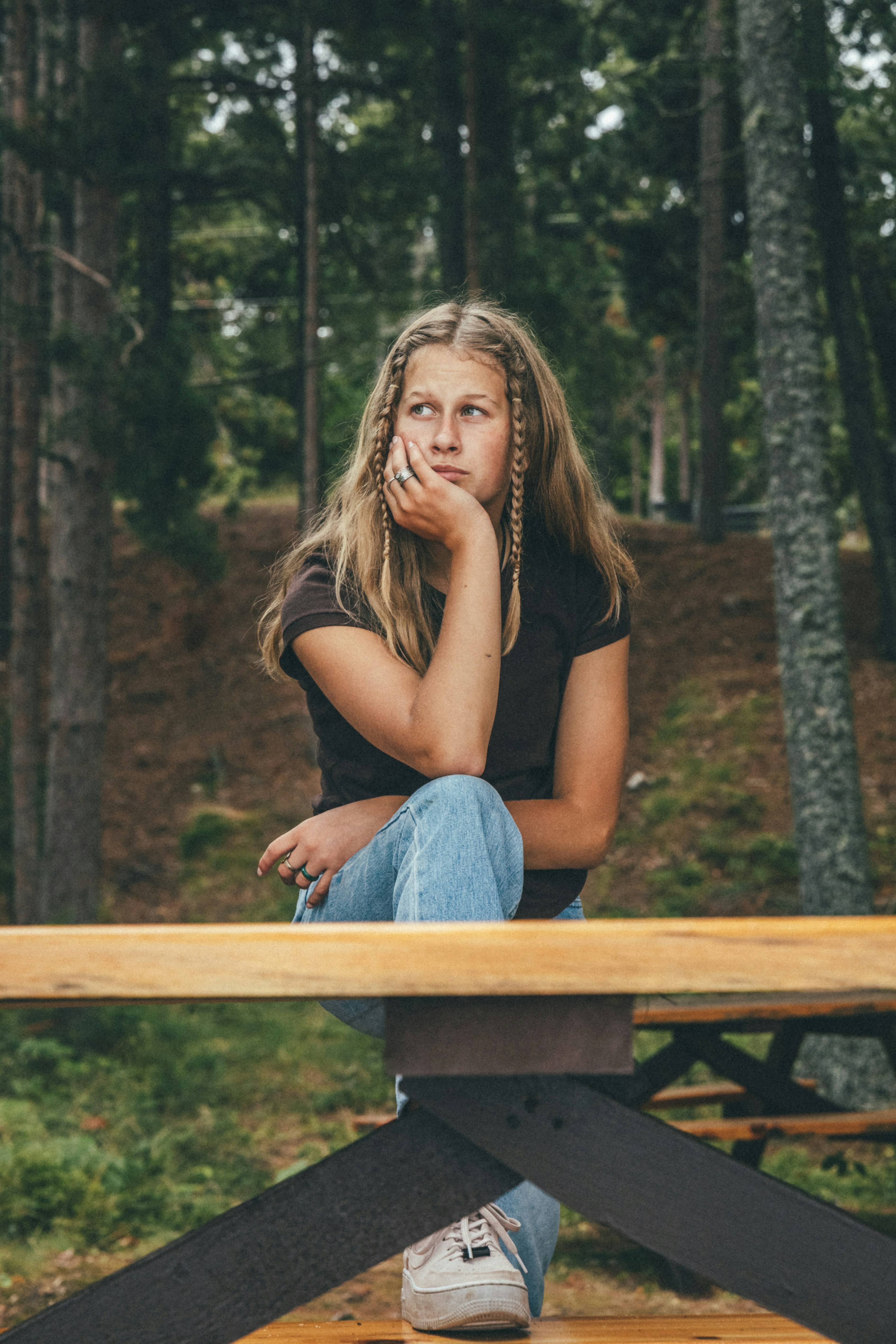 Contemplation on a Forest Bench