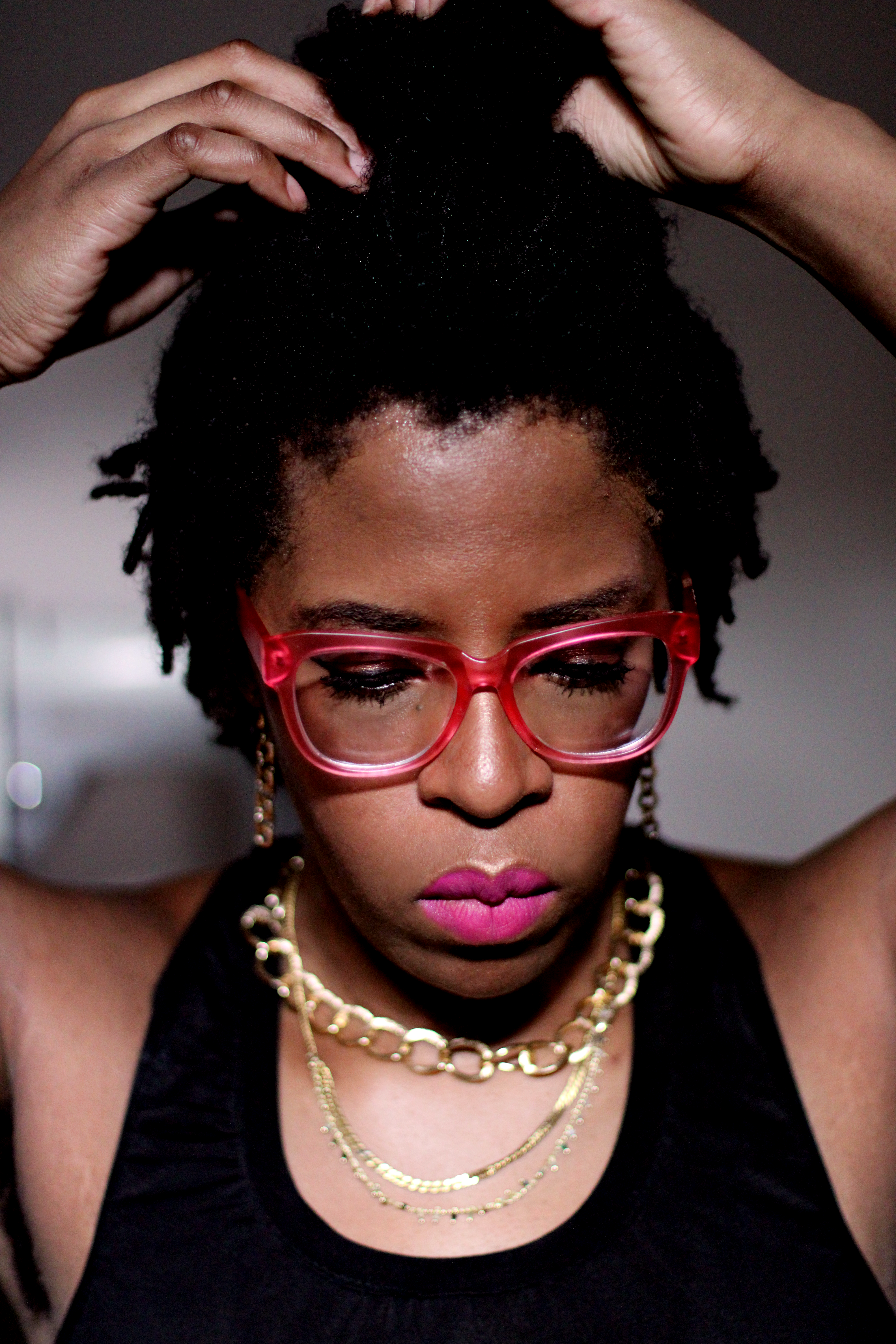 Woman in black tank top wearing red framed eyeglasses photo – Free ...