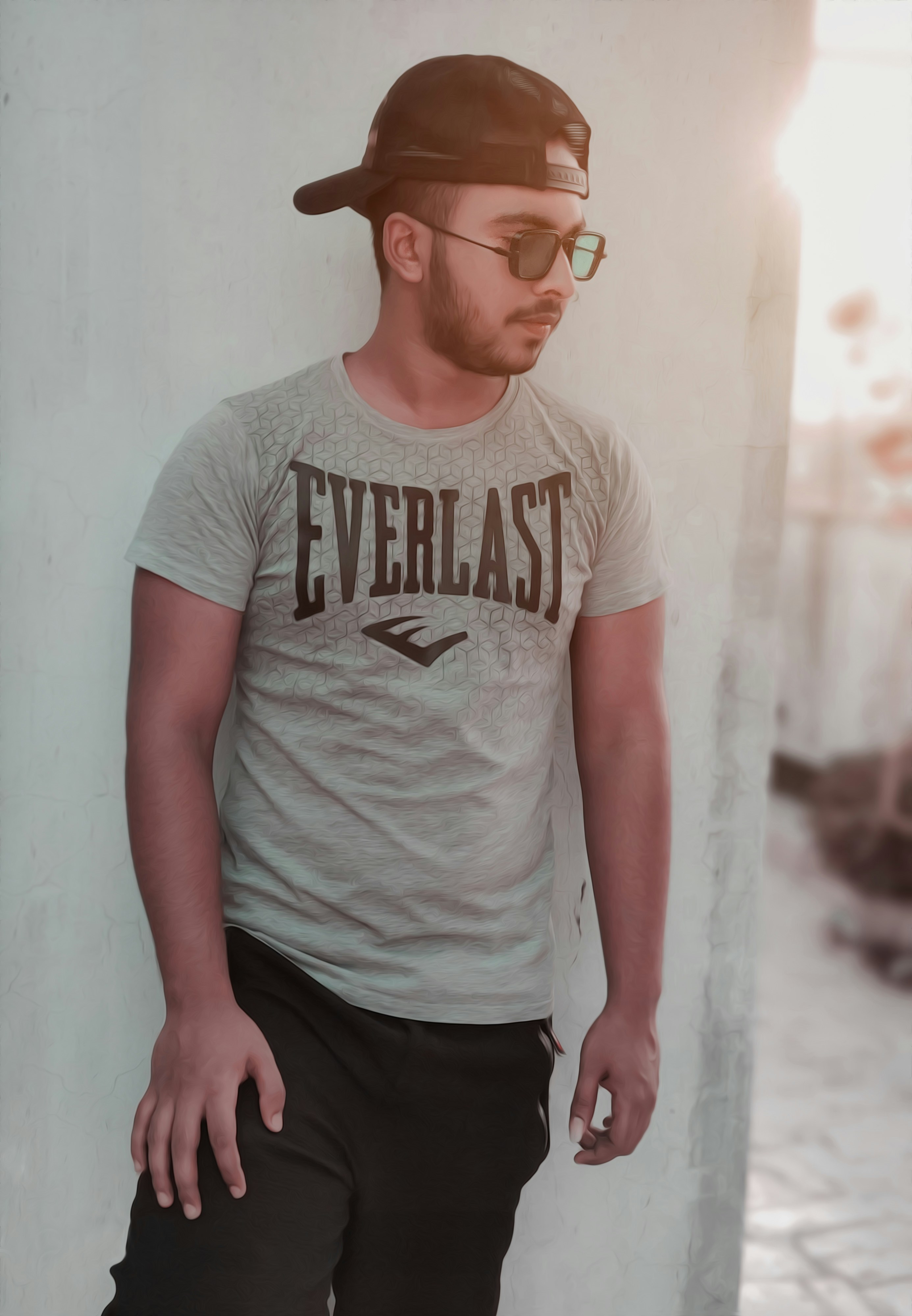 Casual Street Portrait in Soft Sunset Tones