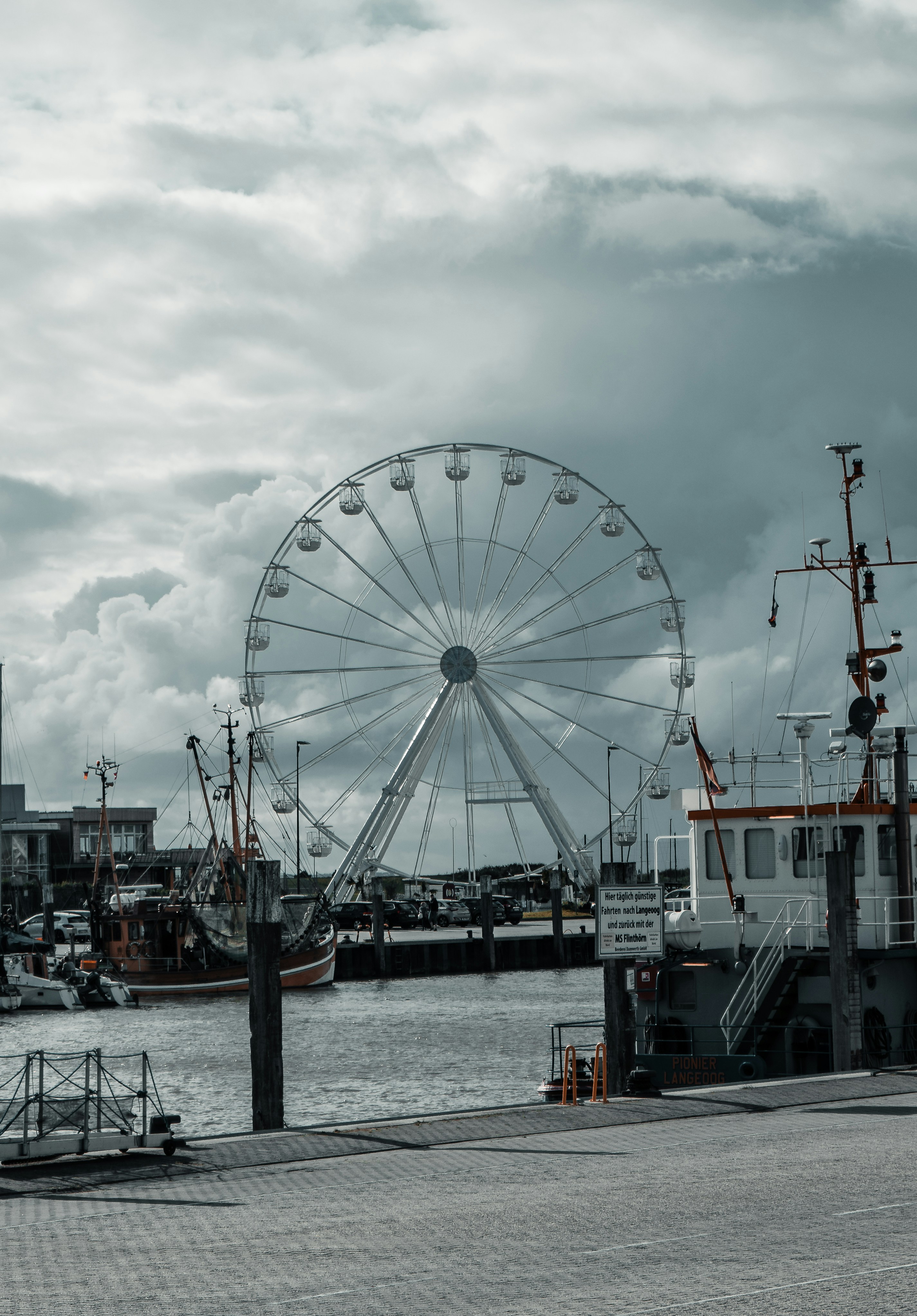ferris wheel near body of water during daytime