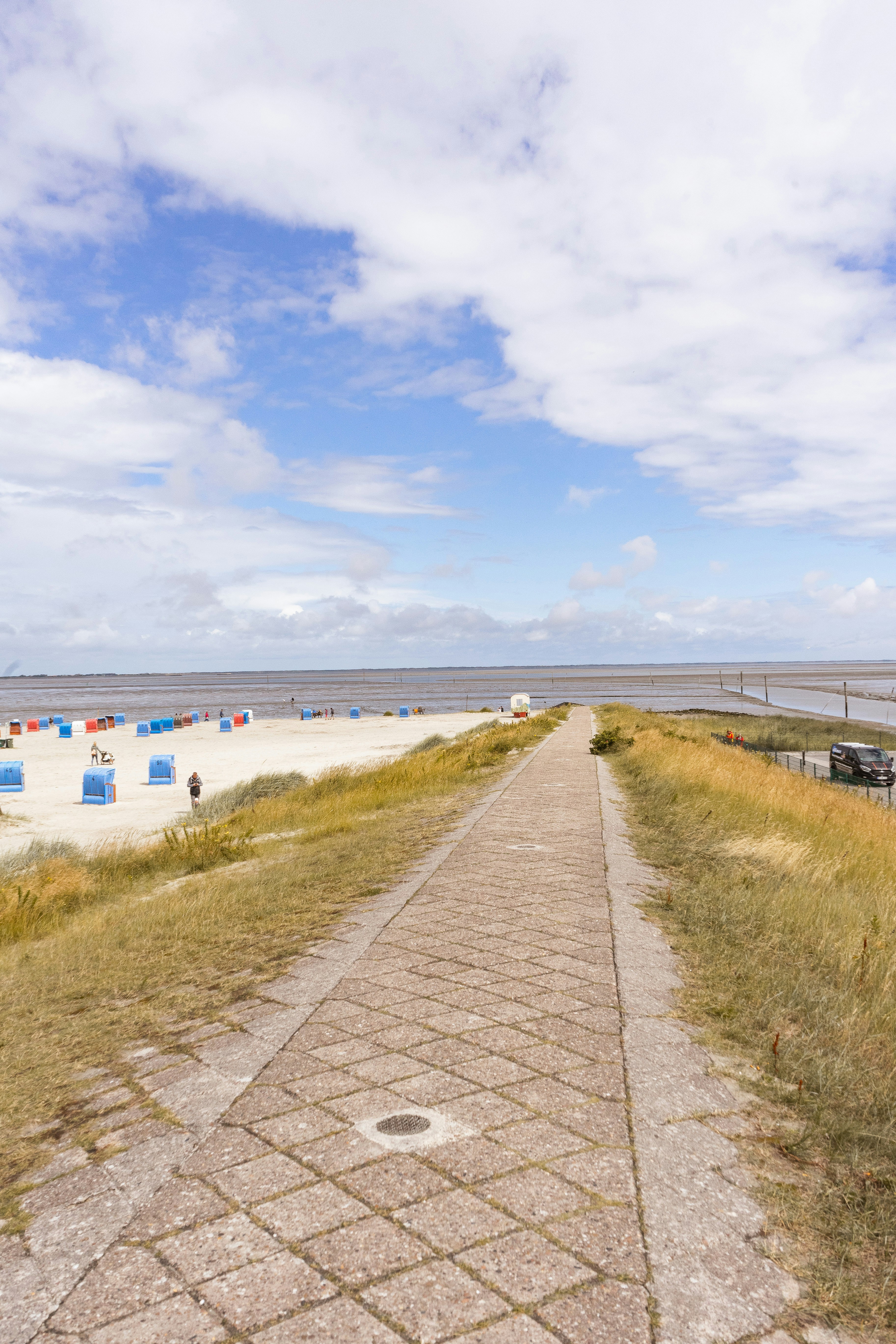white and blue sky over the sea