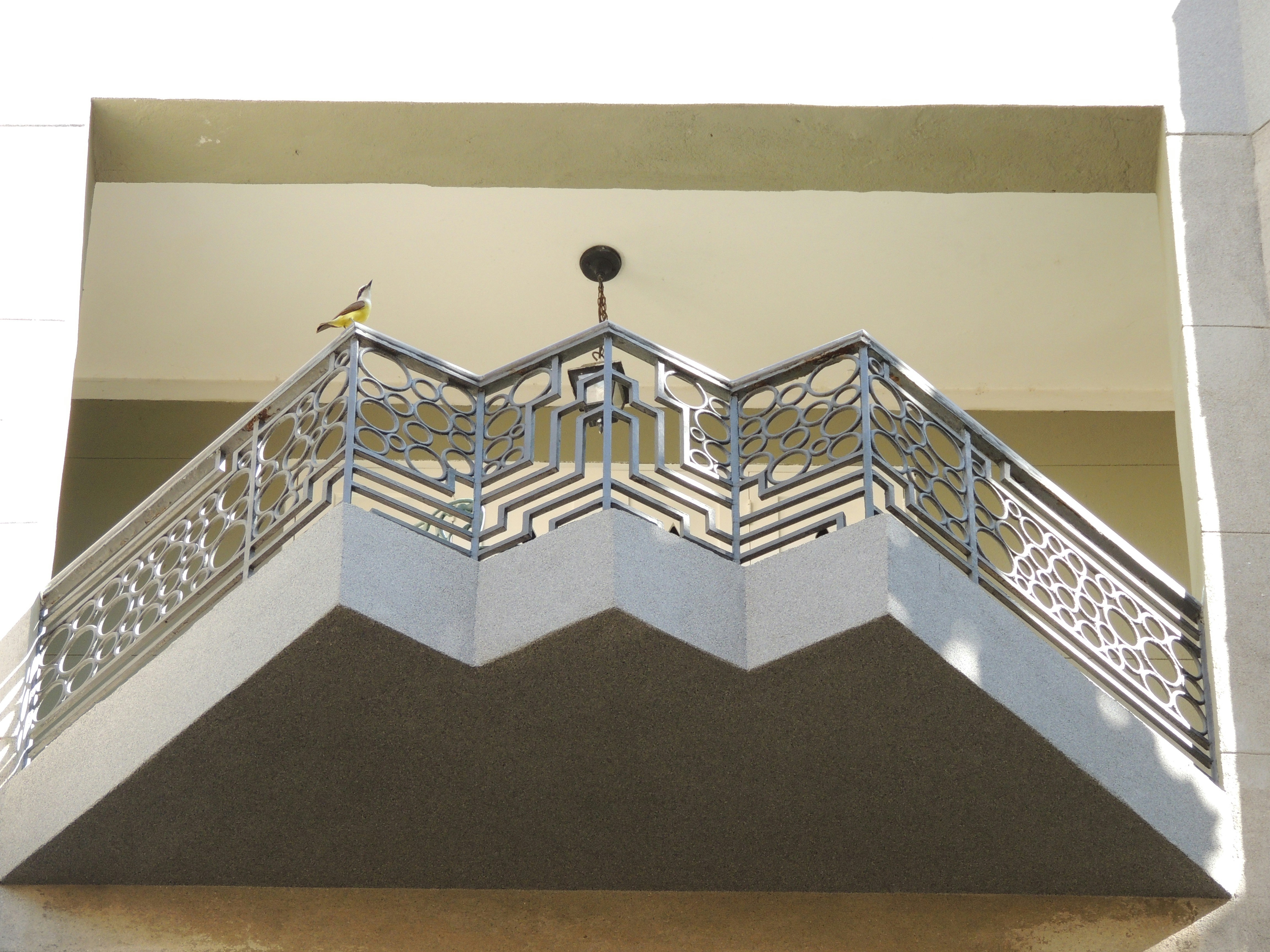 Blue and white staircase with blue railings photo – Free Brazil Image ...