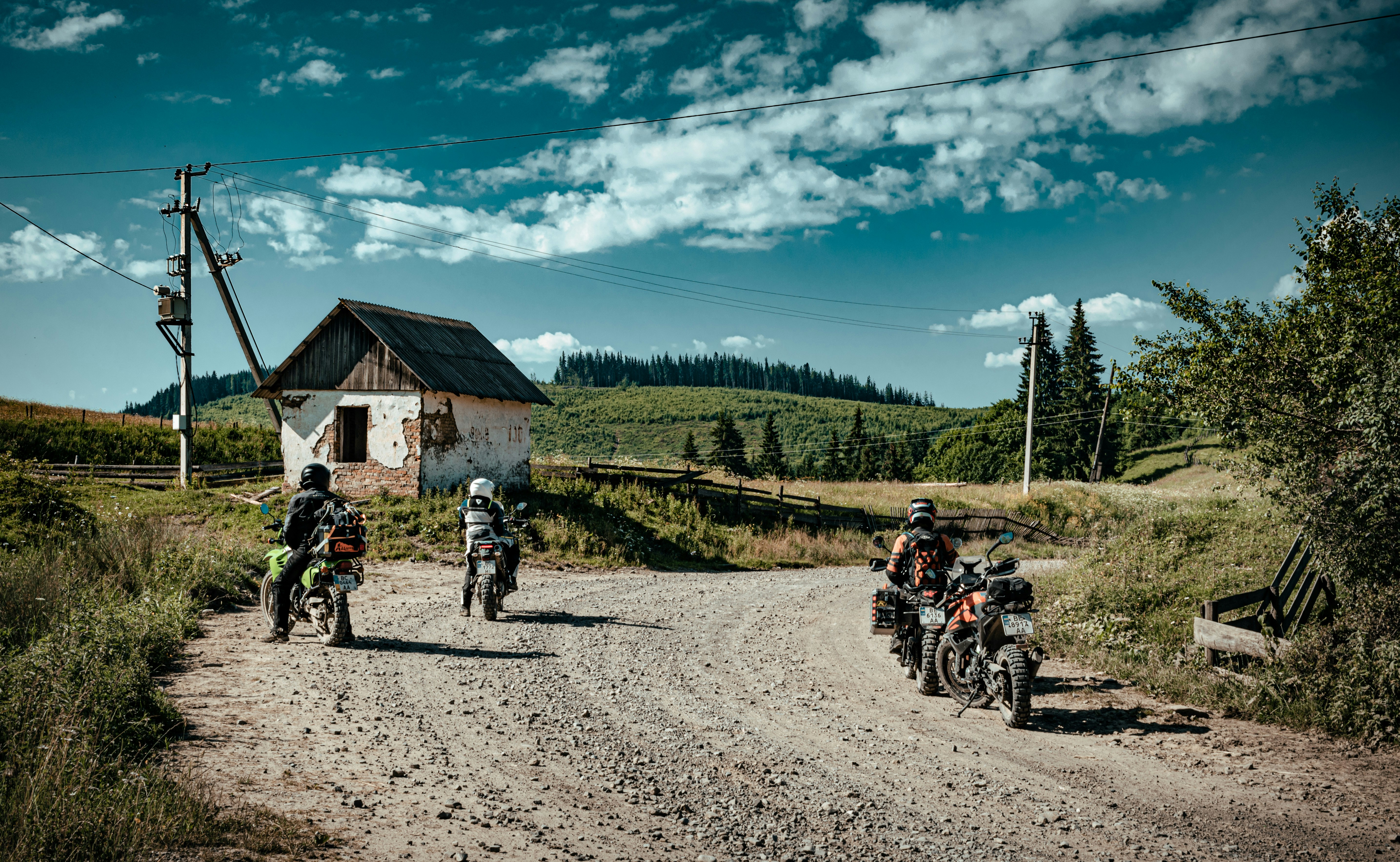 Ridge Road Rendezvous: Motorcycles Resting Under an Open Sky
