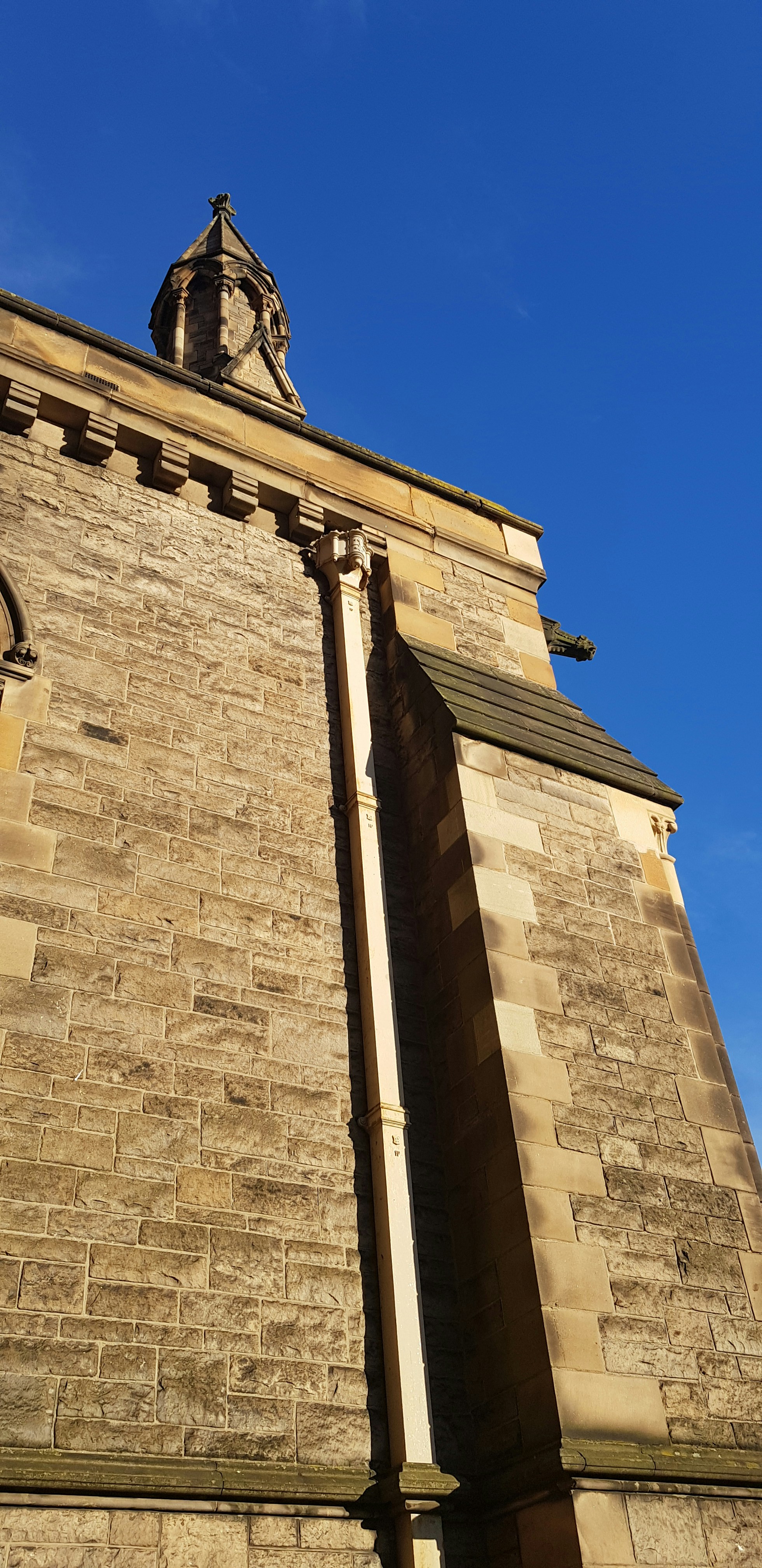 Limestone Corner Under a Clear Blue Sky