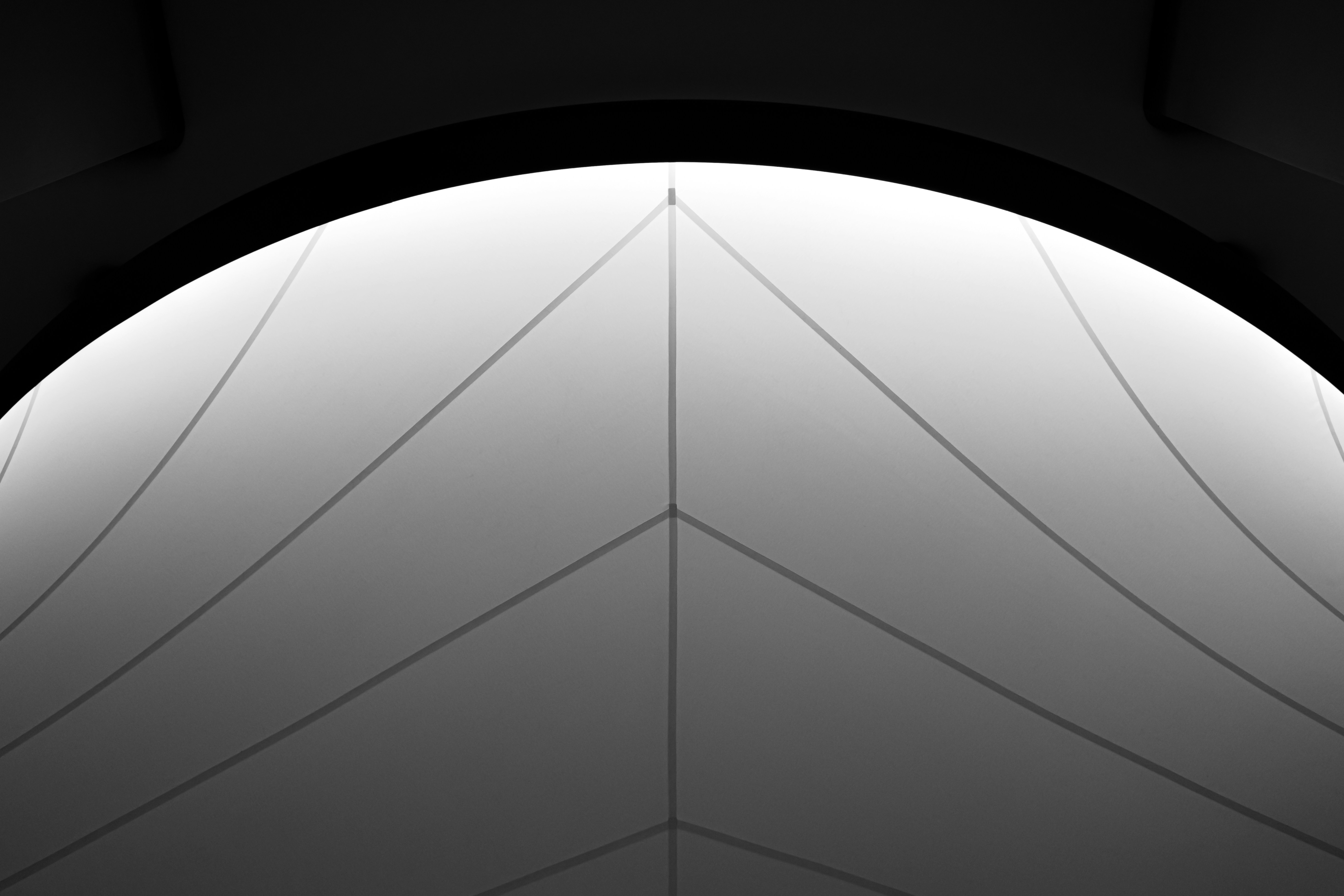 Convergence Under a Curved Vault: Monochrome Geometry