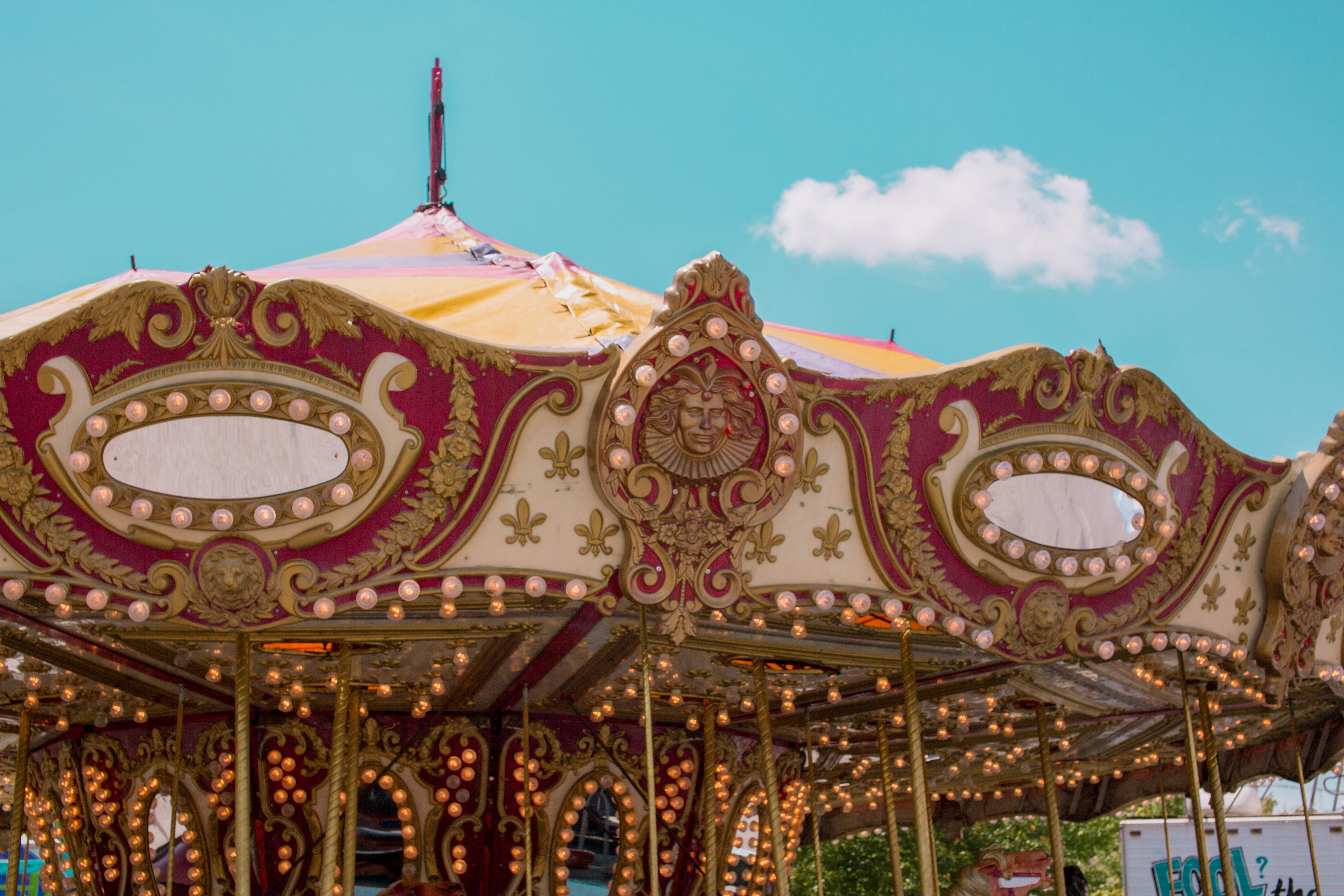 White and brown carousel under blue sky during daytime photo – Free ...