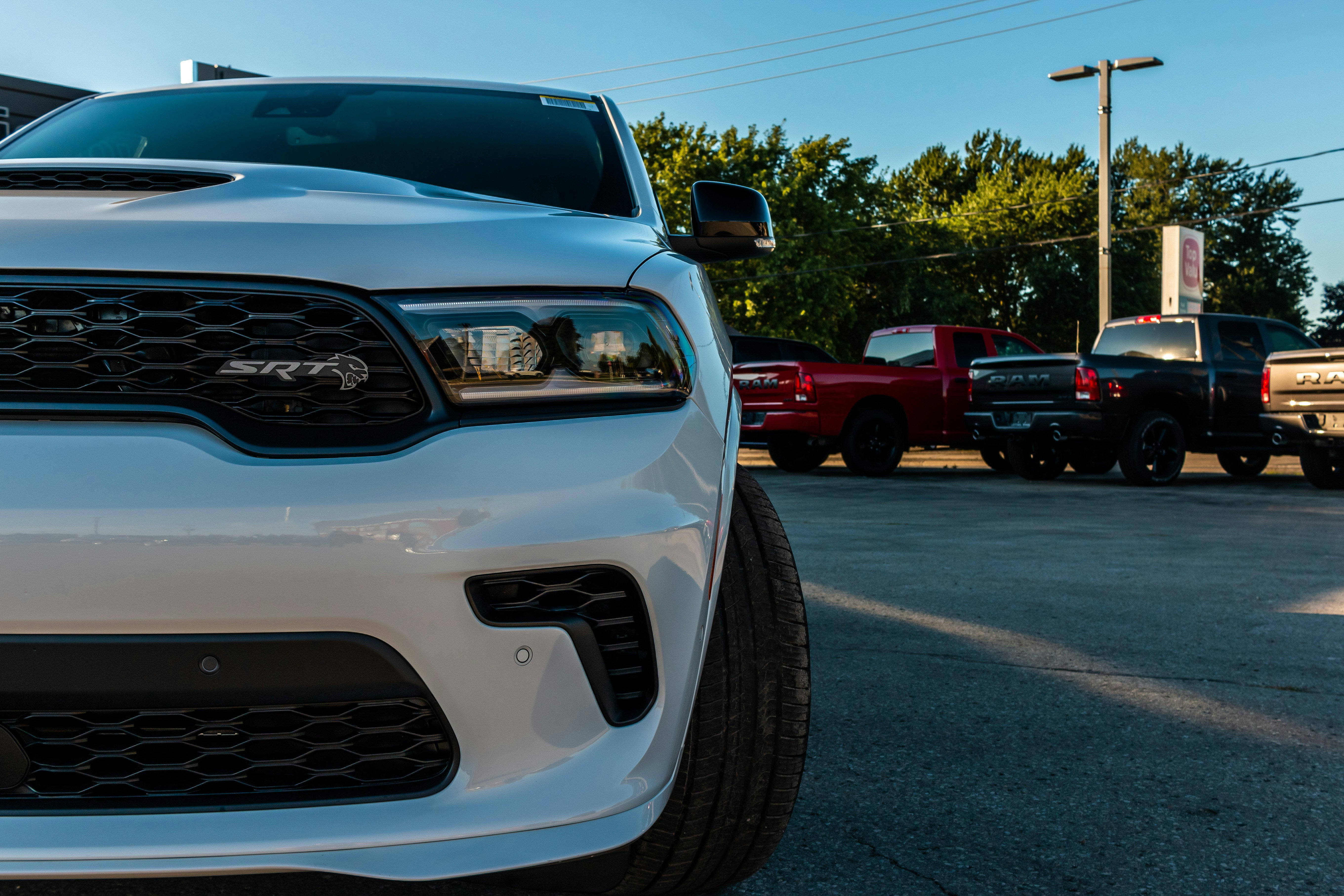 Urban Power: White SUV in Focus