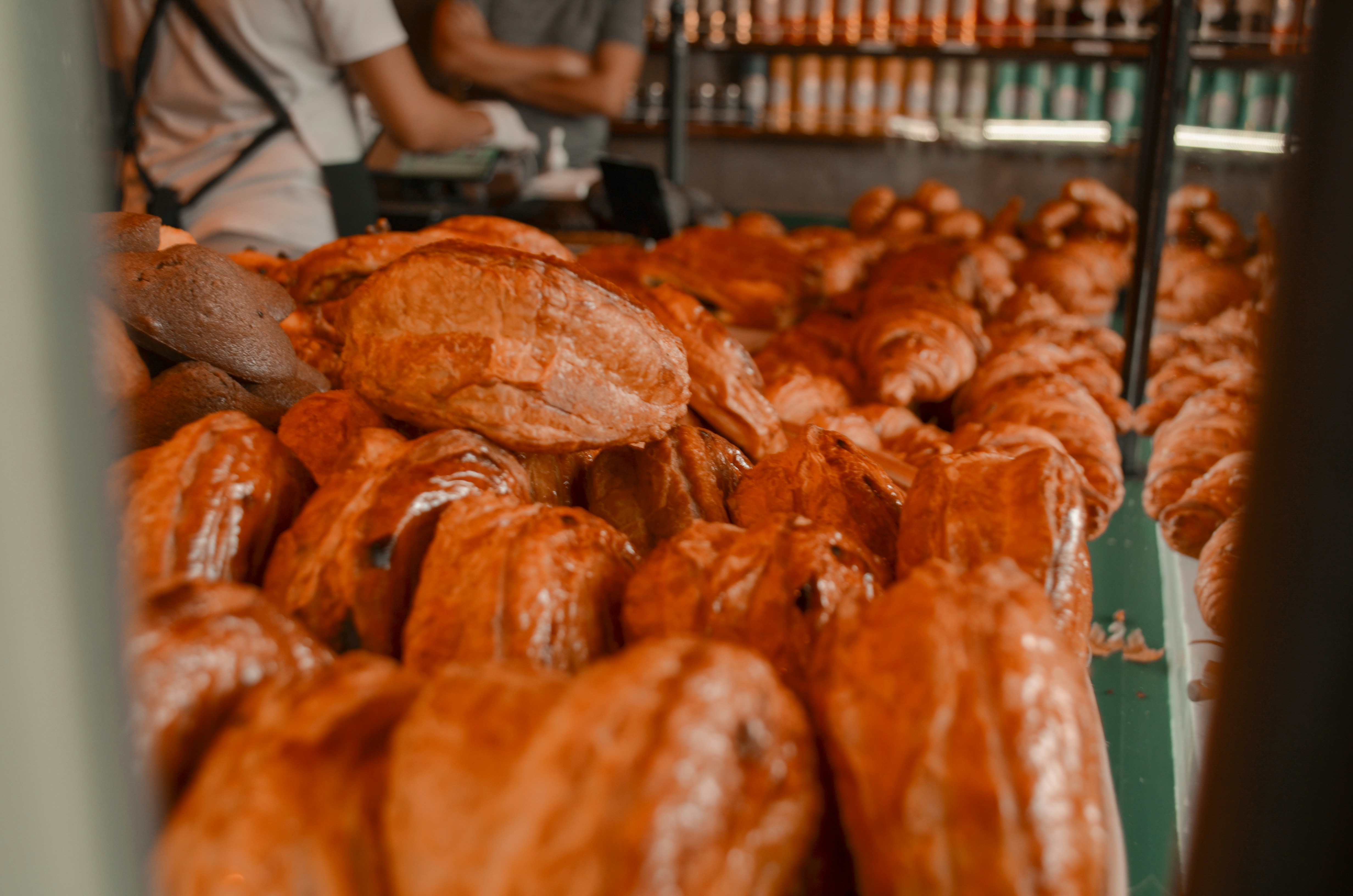 Golden Rows: A Bakery Display of Fresh Crusts