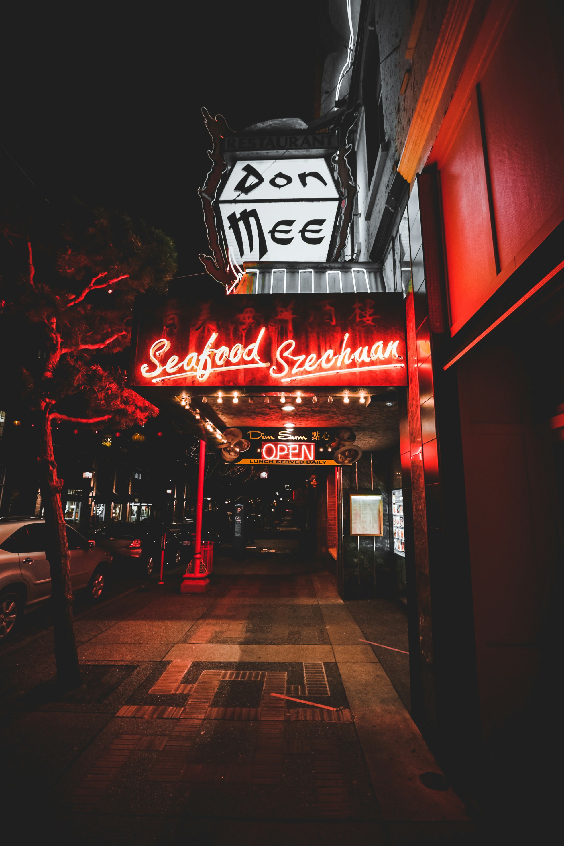 Neon Crown Over Seafood Szechuan