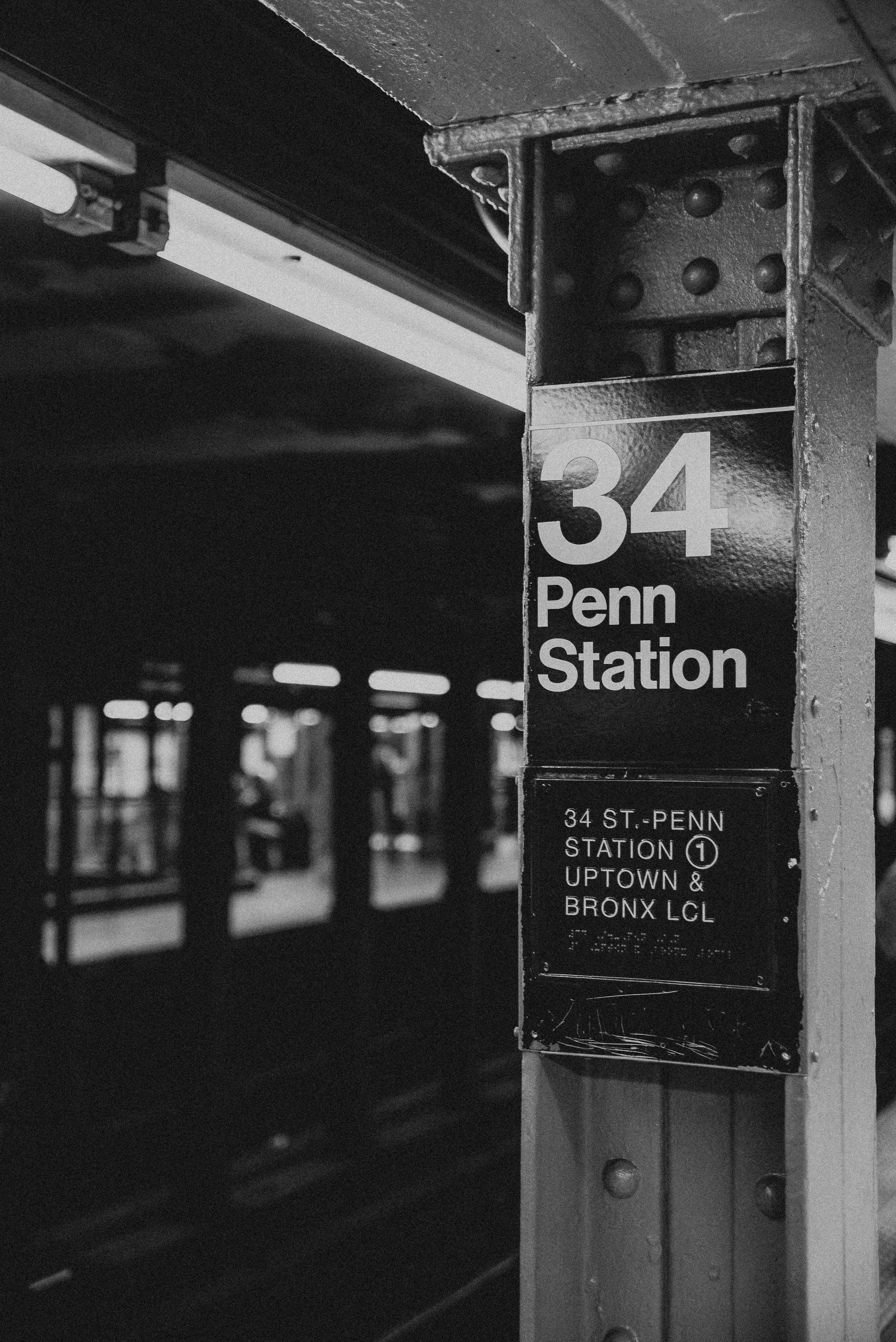 Grayscale photo of a black and white signage photo – Free Subway Image ...
