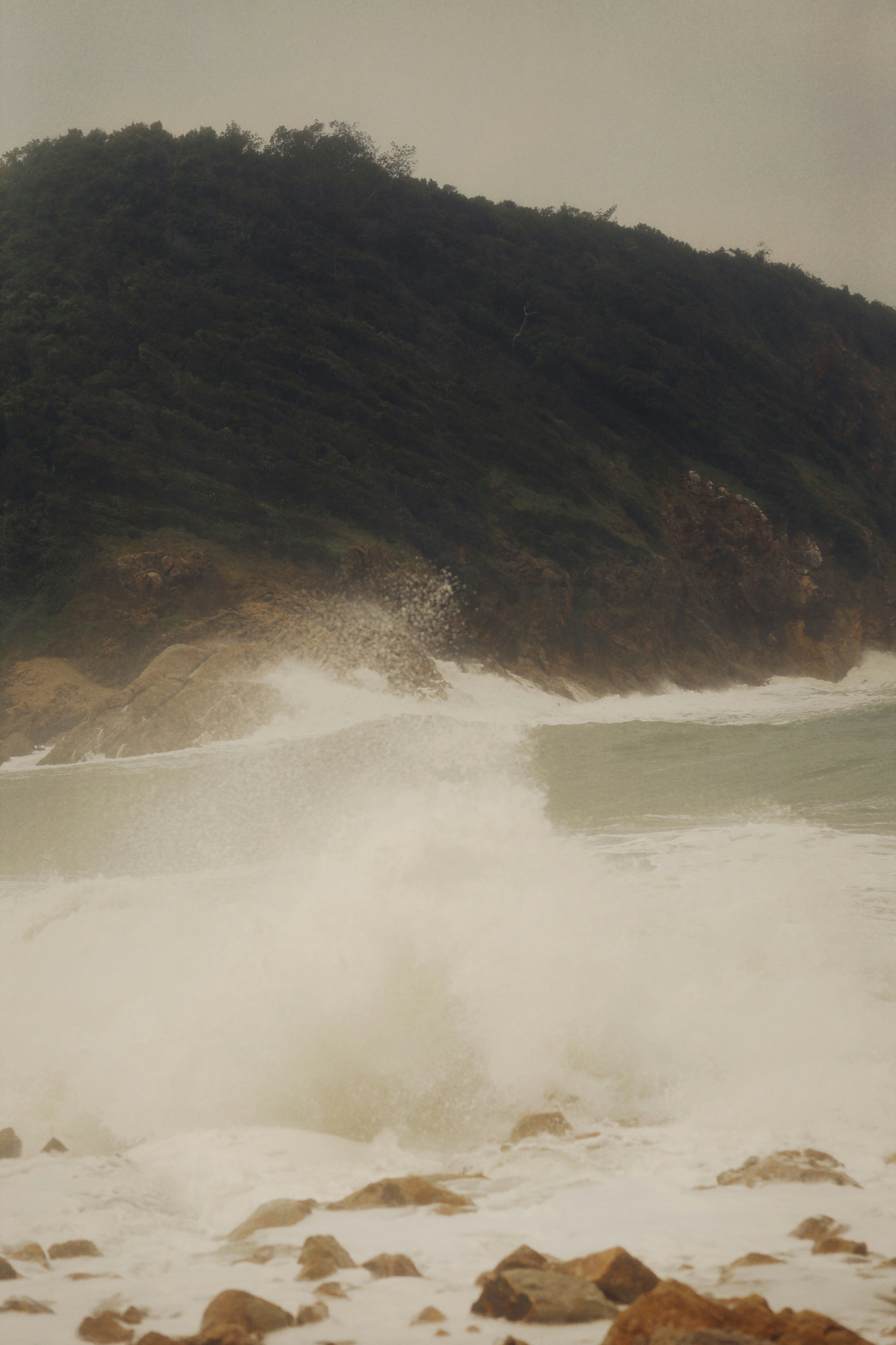Foam Clash at the Wind-Scoured Headland