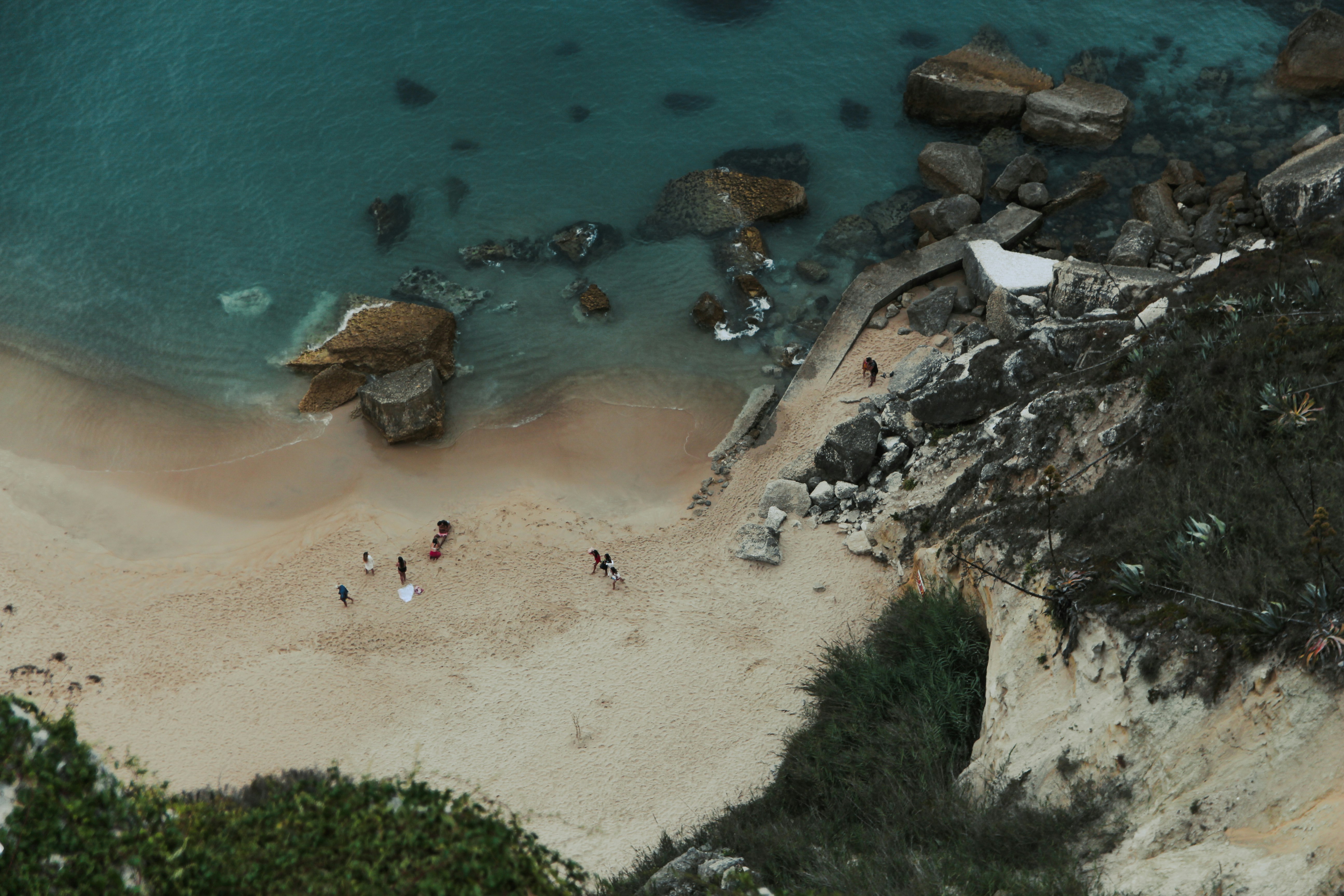 The beautiful beach of Nazaré in Portugal. 