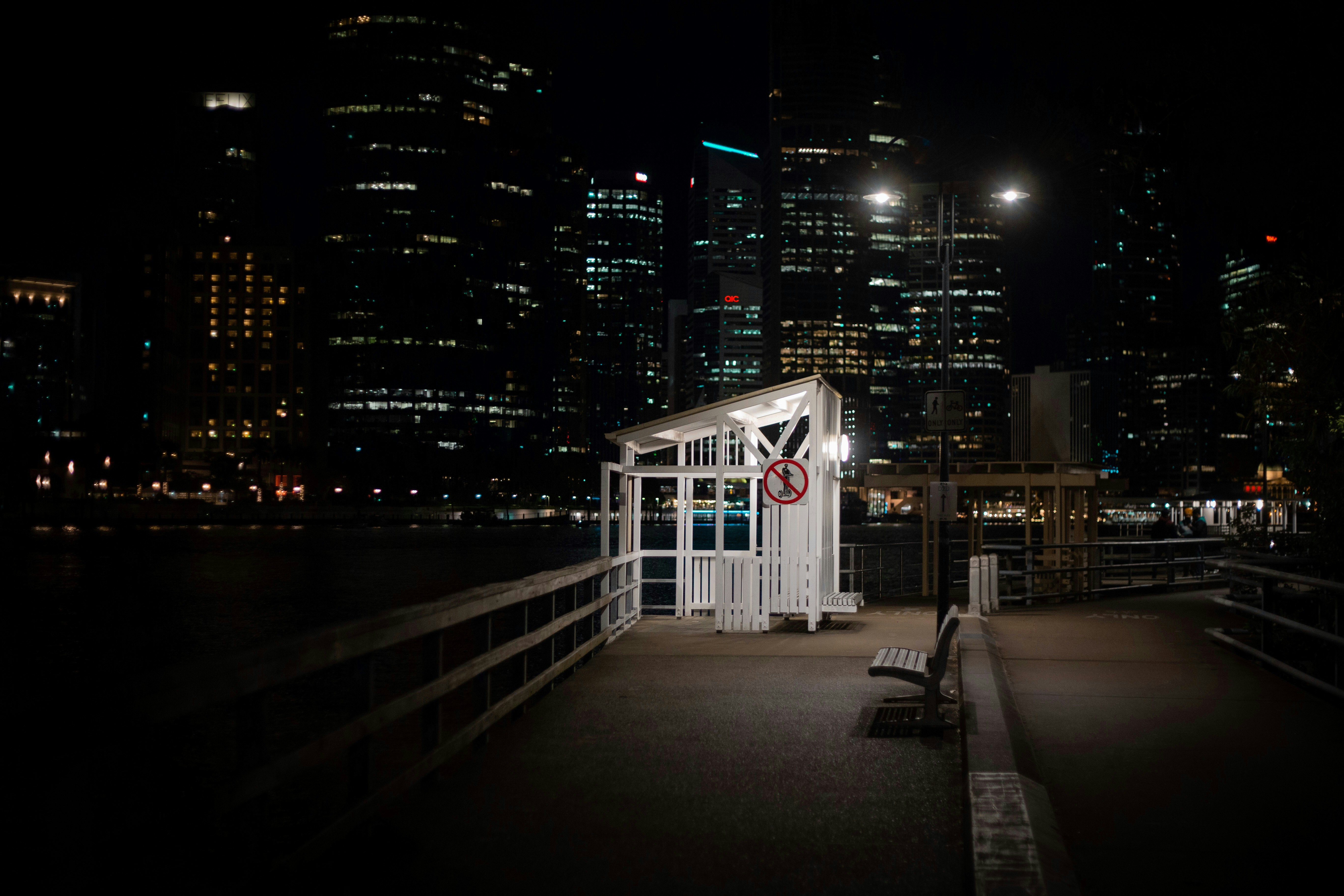 Harbor Pier Lanterns: A Quiet Night at the City Edge