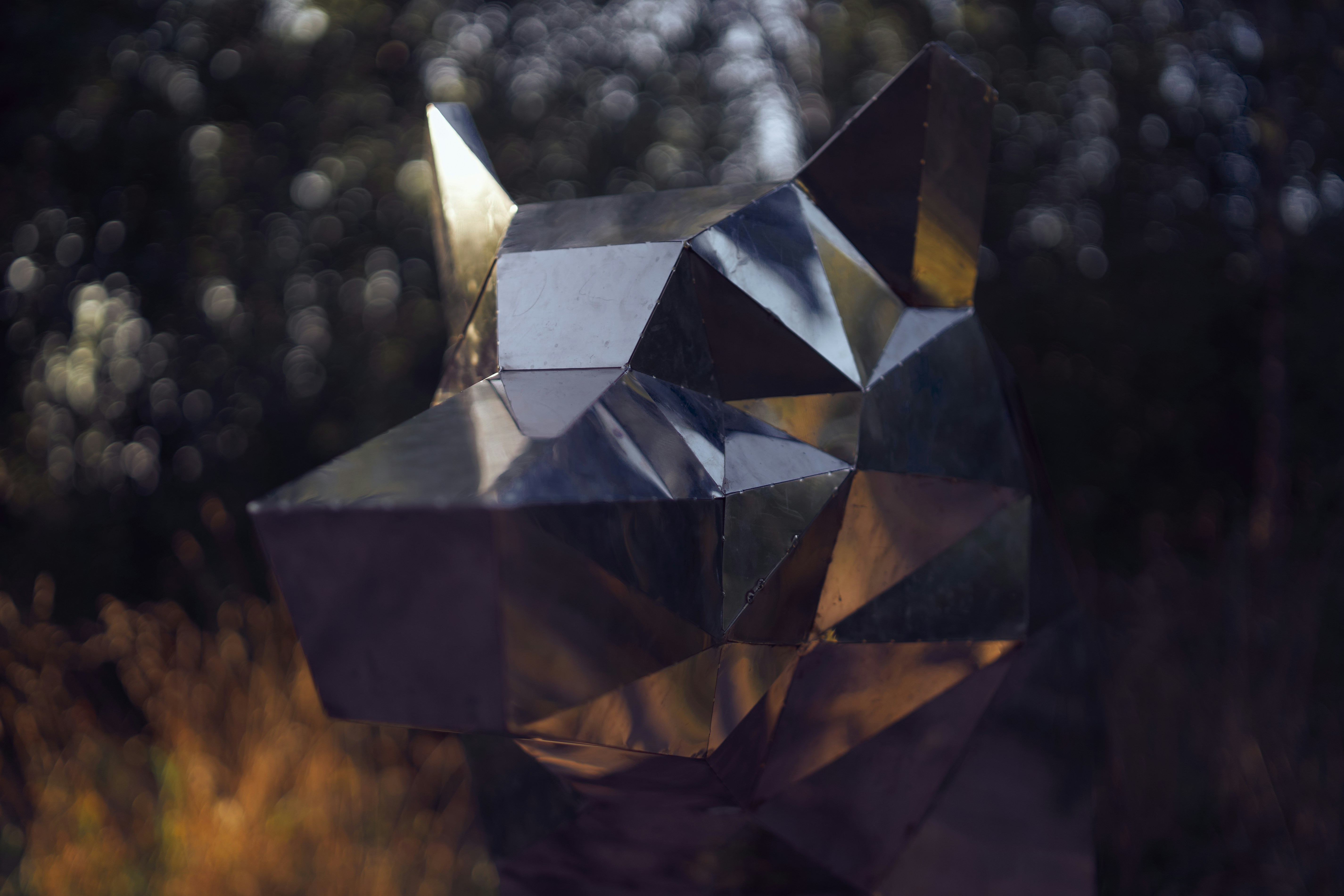 Facet of Light: A Geometric Metalion in Evening Field