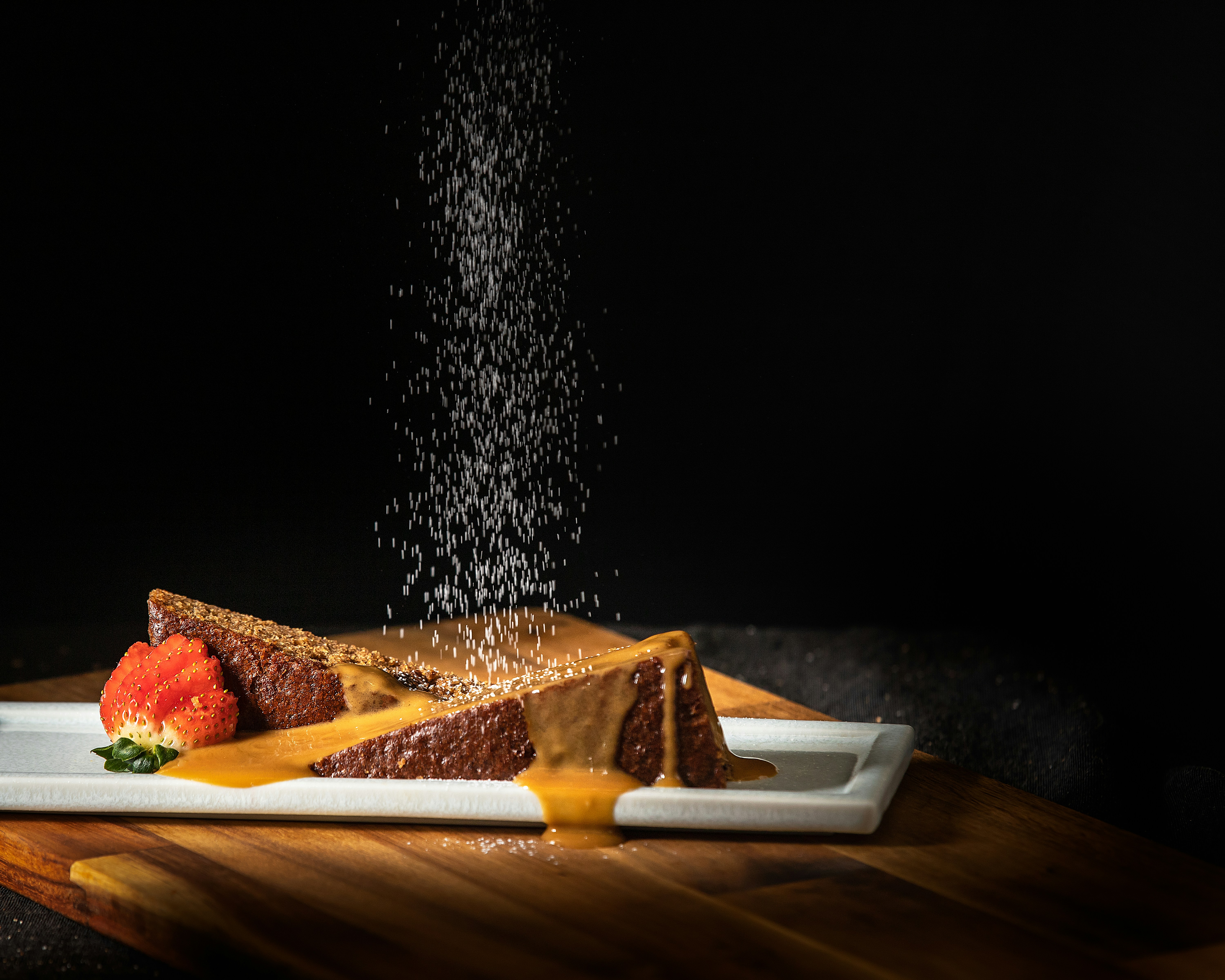 Triangular Dessert Spotlight: Chocolate-Vanilla Slices with Mango Drizzle