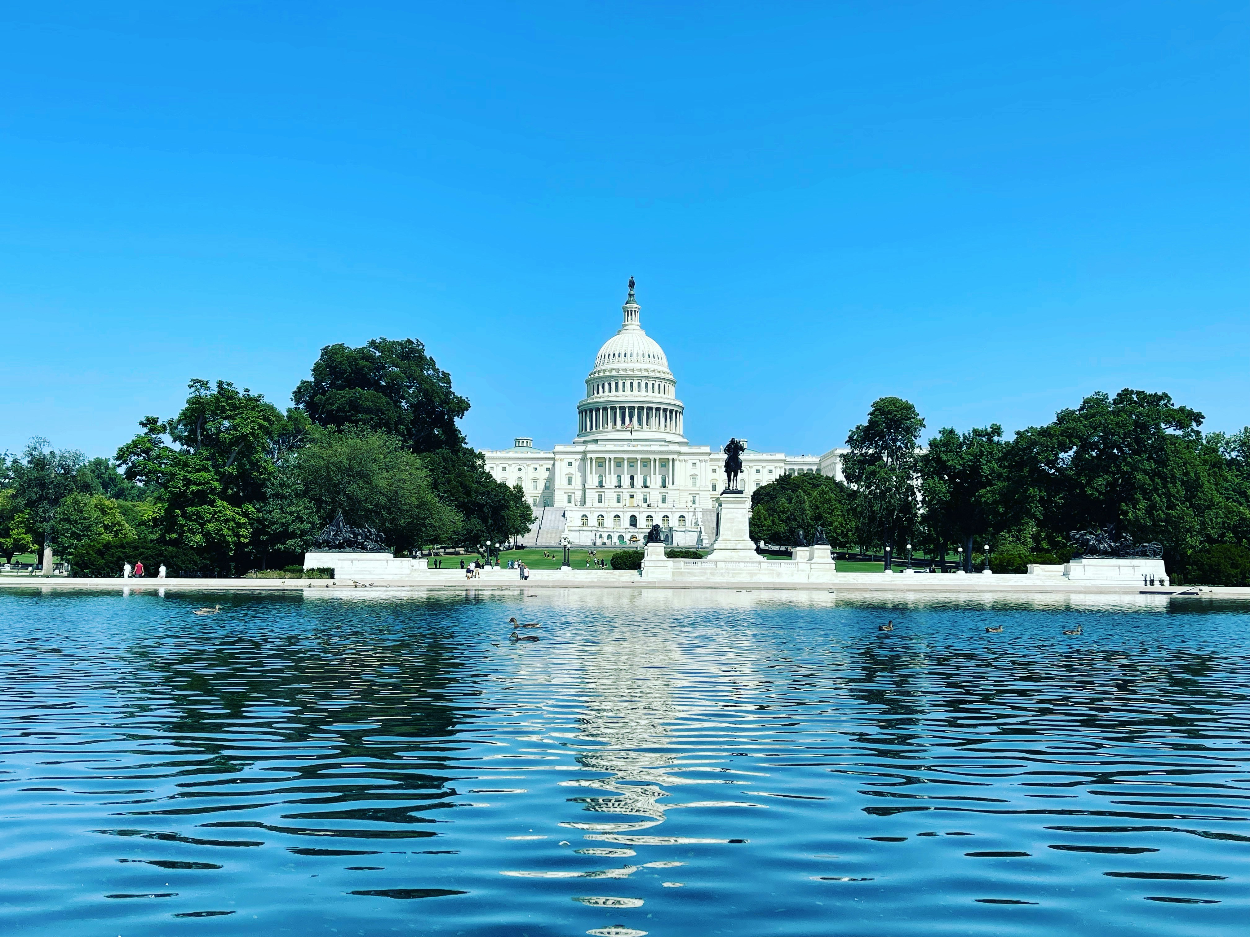 Capitol in calm waters: the reflected dome of the Capitol building