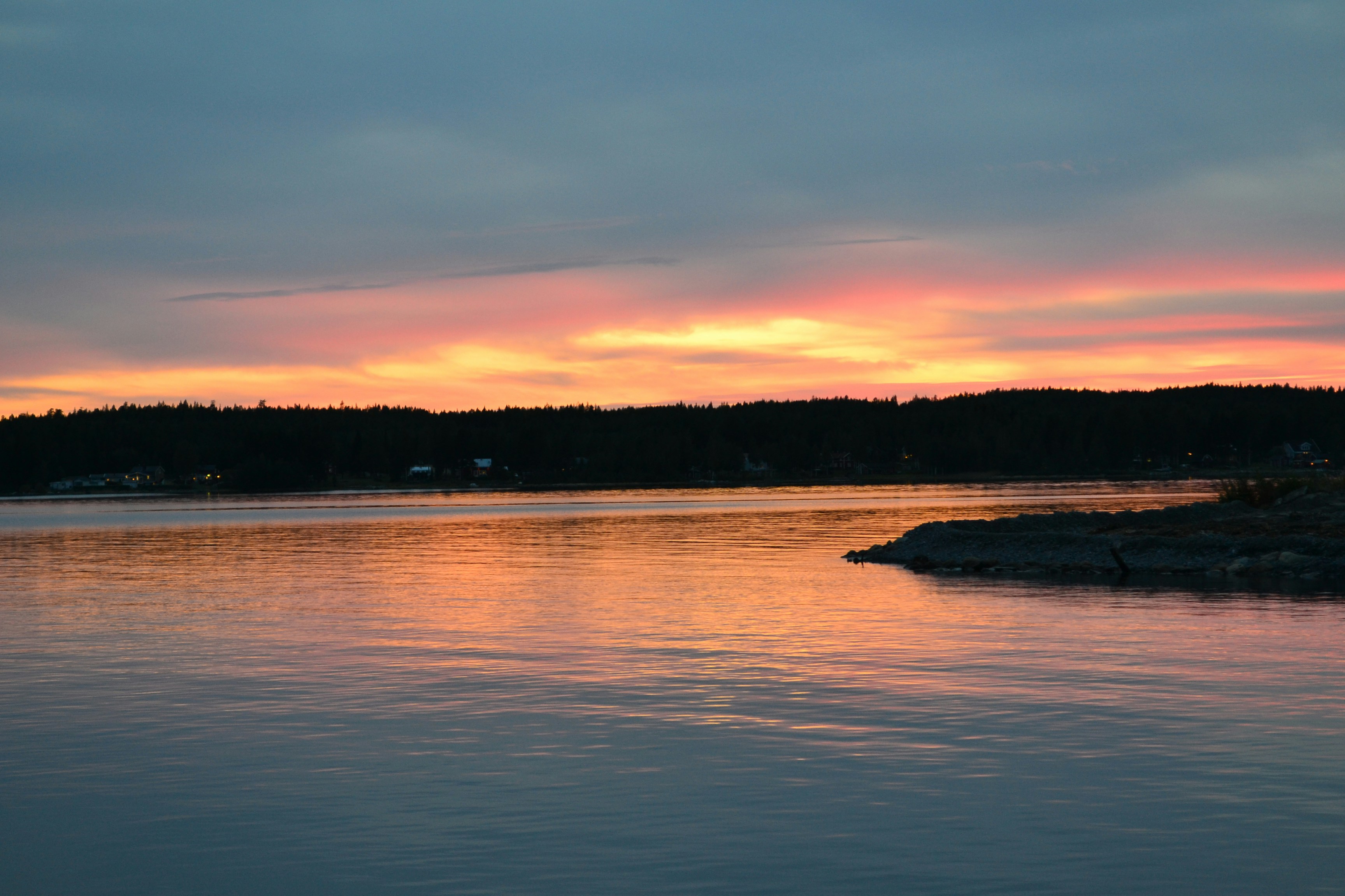 Ember Horizon over a Quiet Inlet